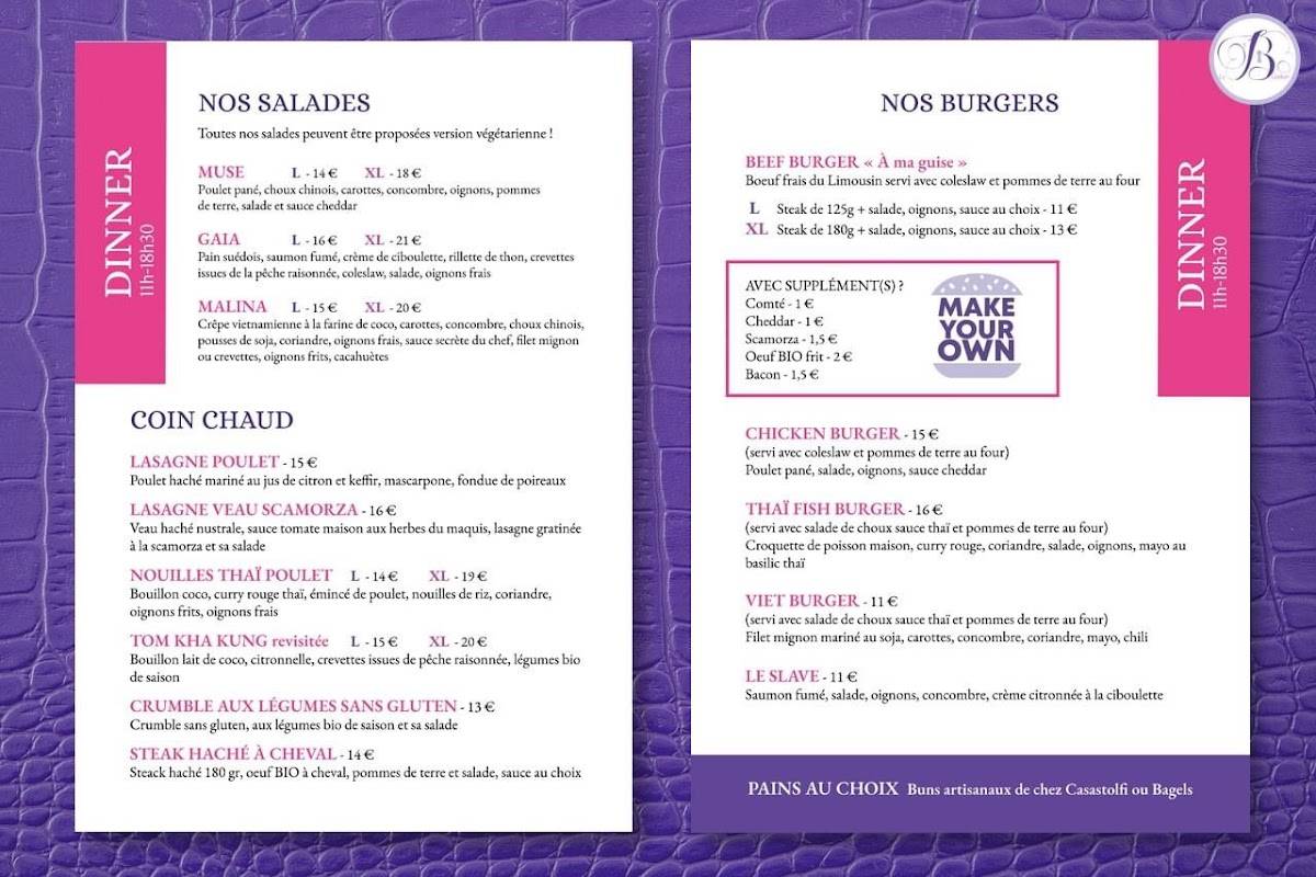 Menu au LE BOUDOIR Île-Rousse restaurant, L'Île-Rousse, Résidence Clos ...