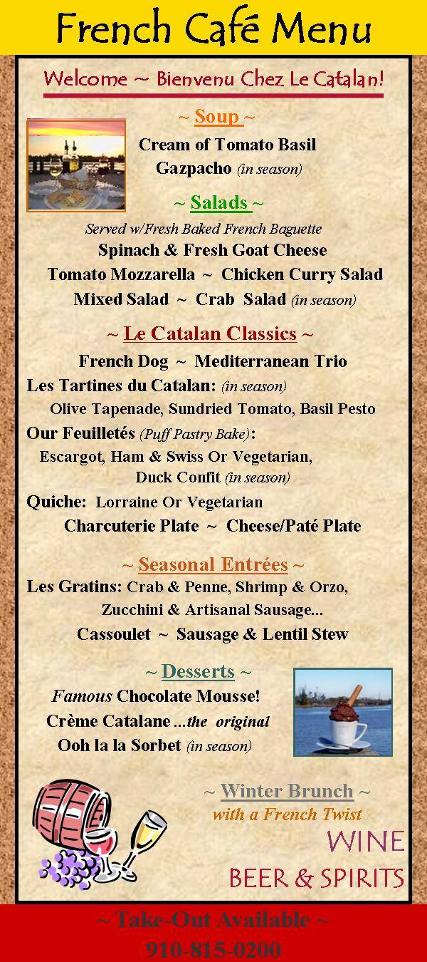Menu at Le Catalan pub & bar, Wilmington, 224 S Water St
