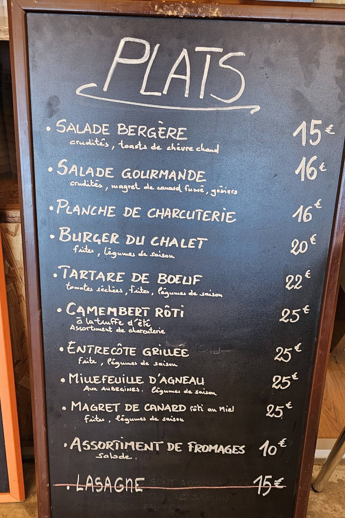 Menu au Le Chalet Reynard restaurant, Bédoin, Route du Mont Ventoux