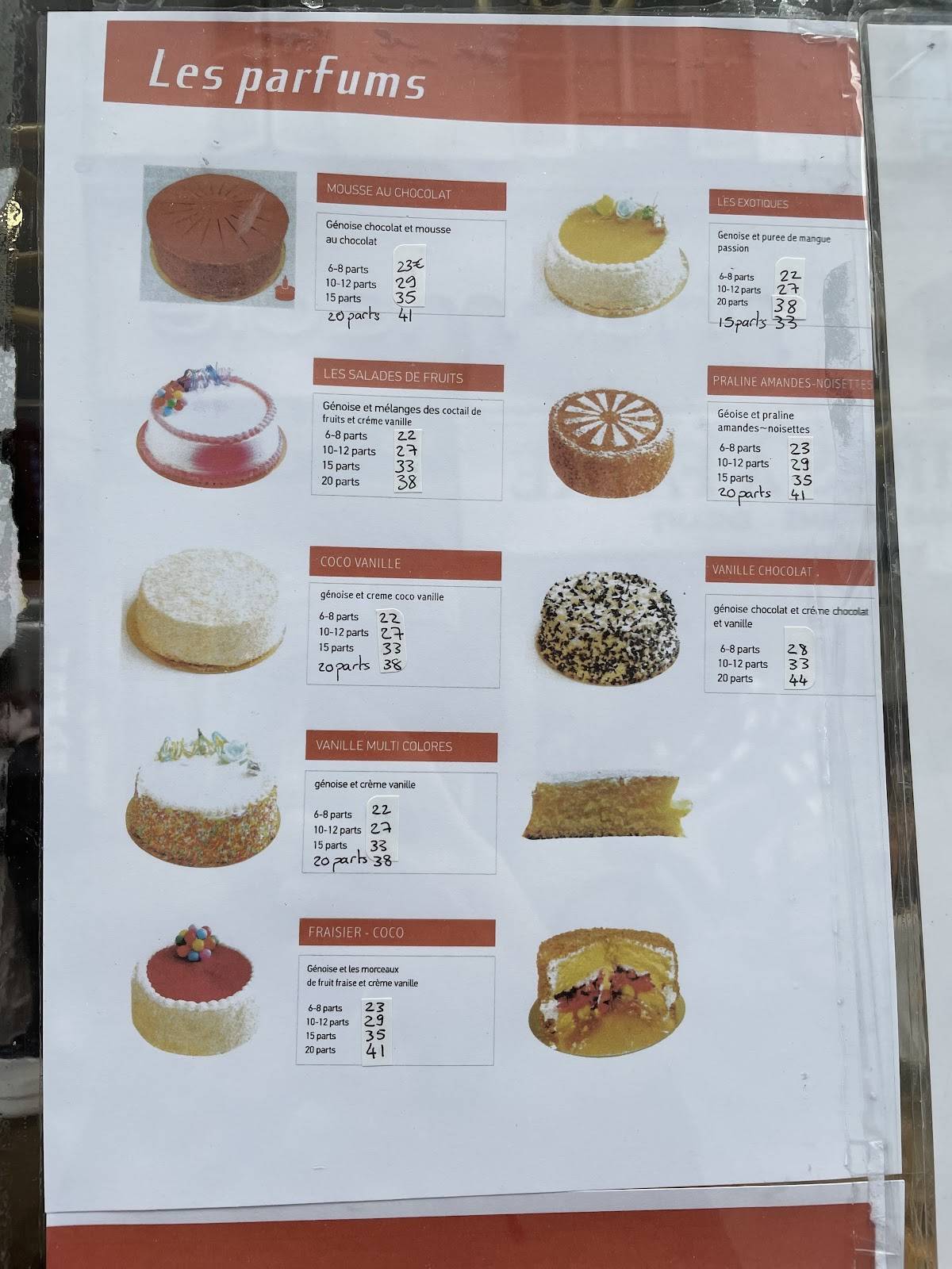 Carta de Le Gateau Dore Fiesta, Paris