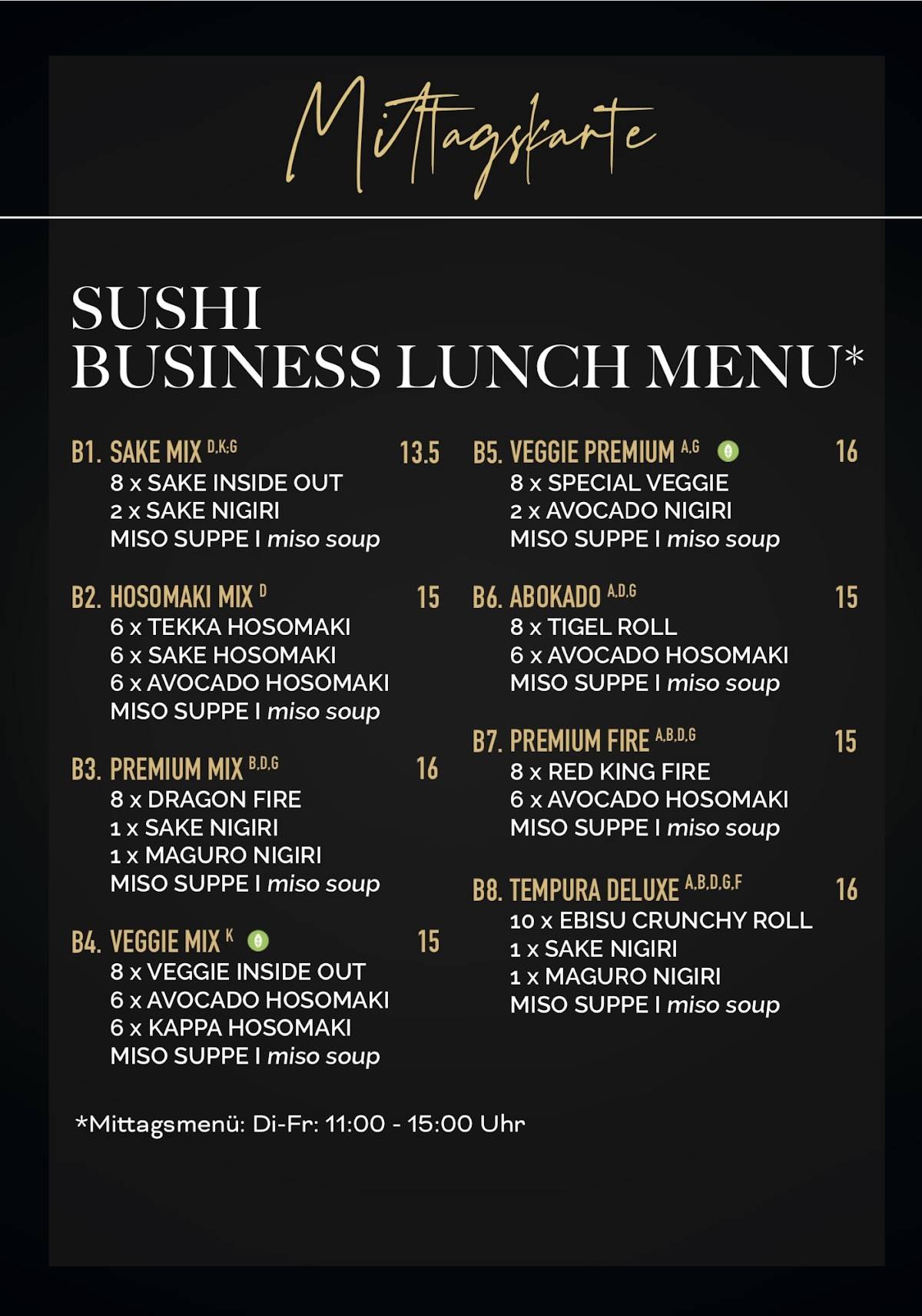 Menu at Le Kazoku restaurant, Roth