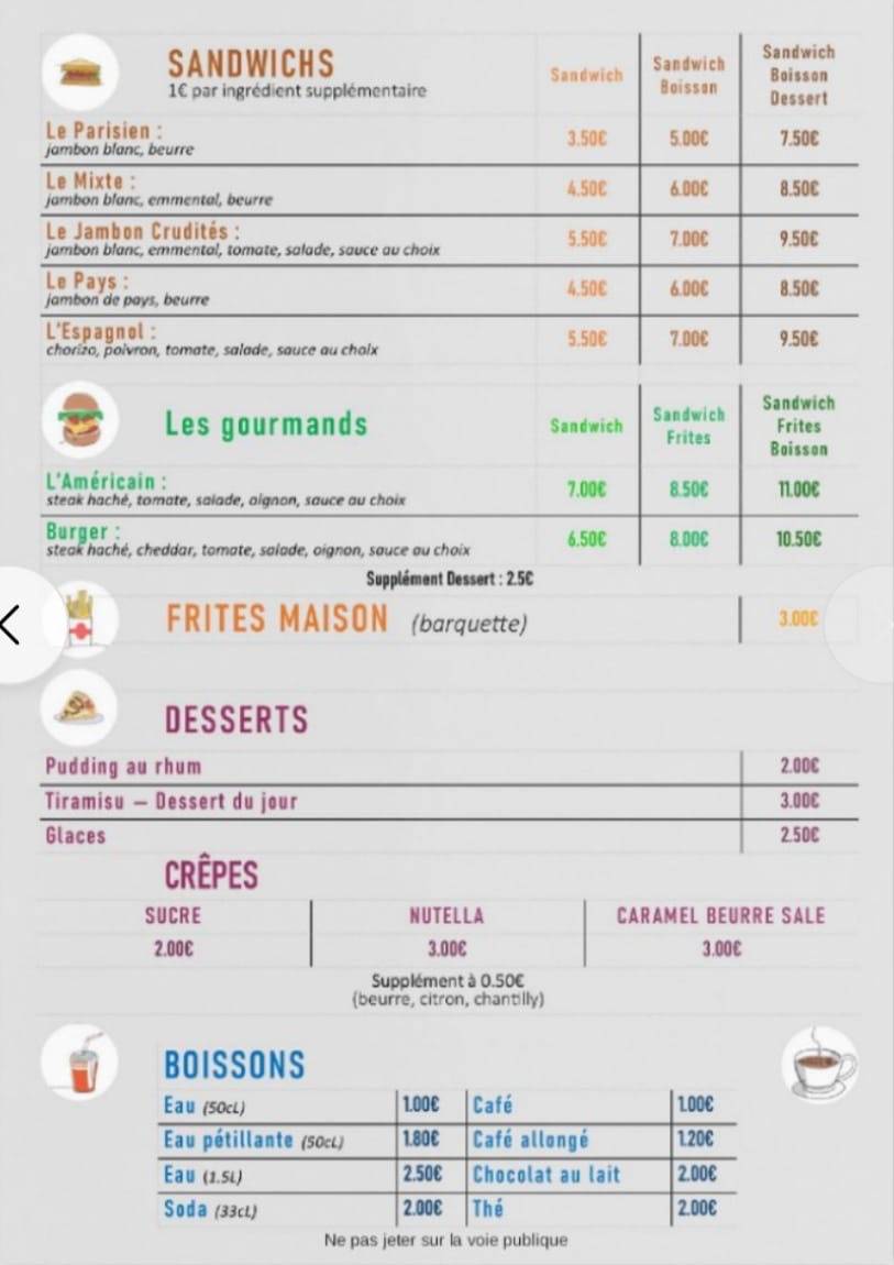 Menu au Le No Stress by A Bela Pizza restaurant, Saverdun