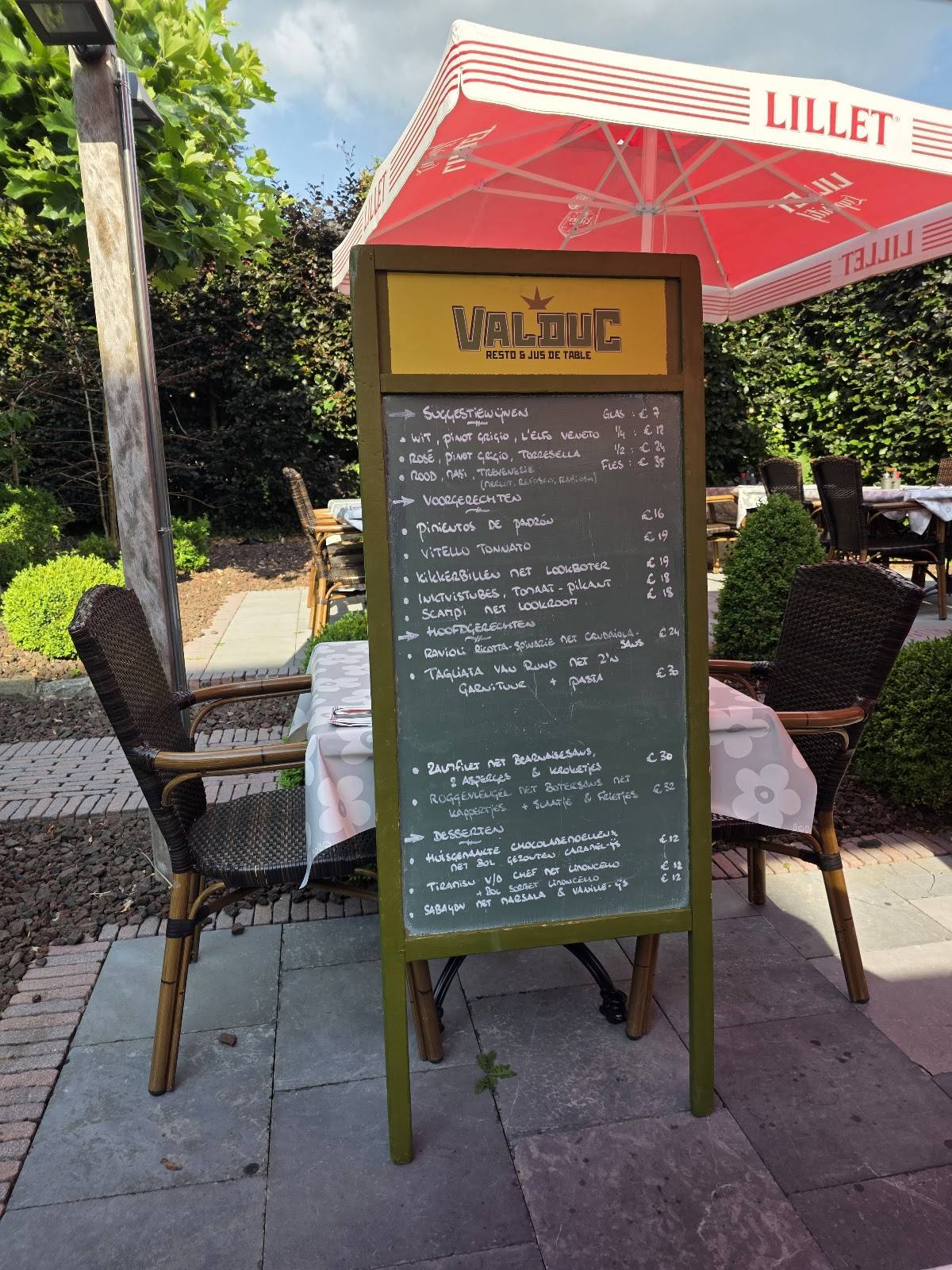Menu au Le Val-Duc, Beauvechain