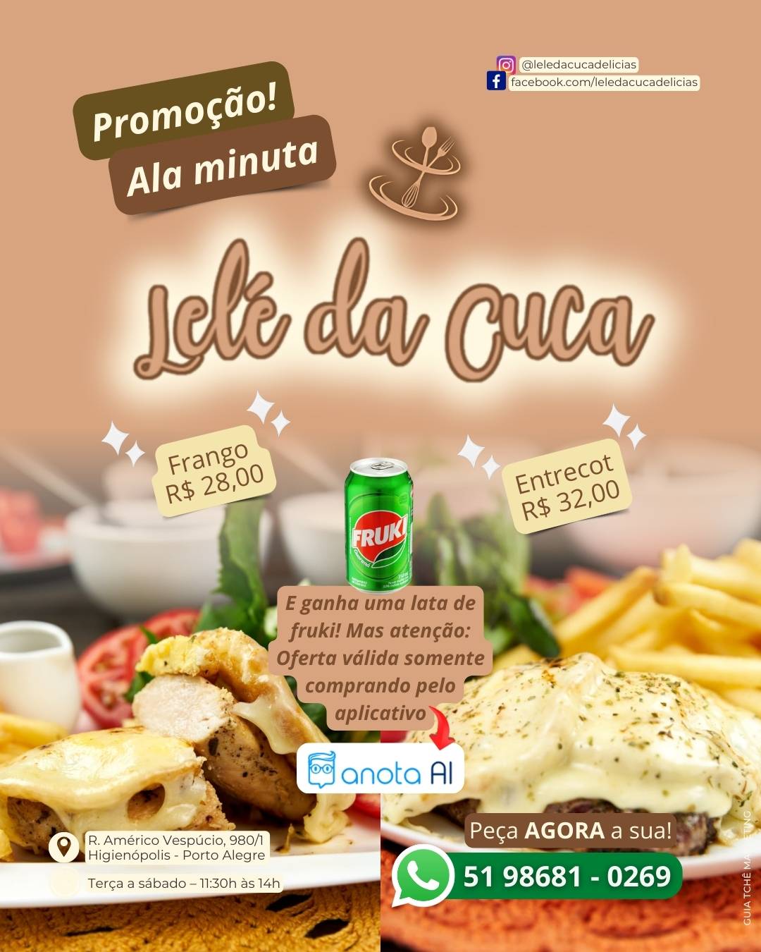 Menu em Lelé da Cuca, Porto Alegre
