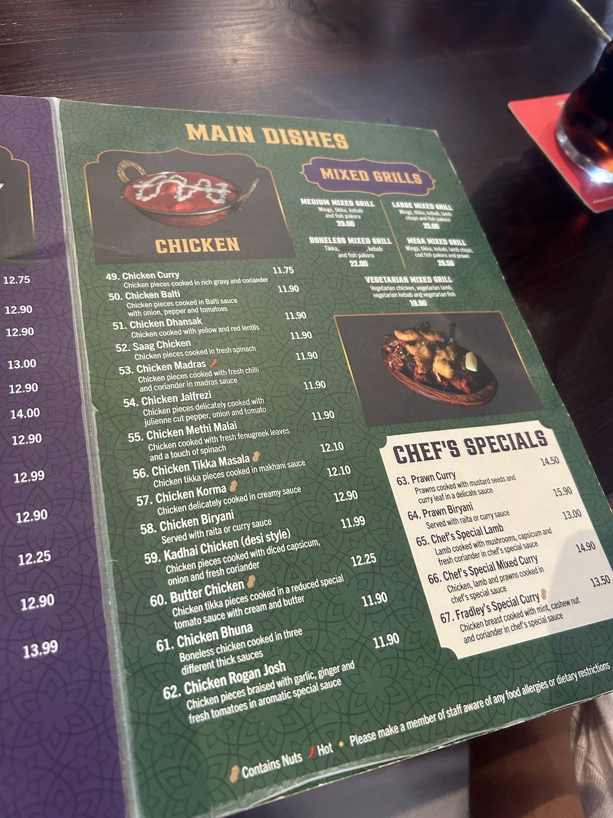 Menu at Fradley Arms pub & bar, Lichfield