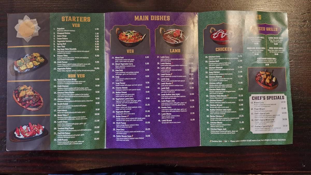 Menu at Fradley Arms pub & bar, Lichfield