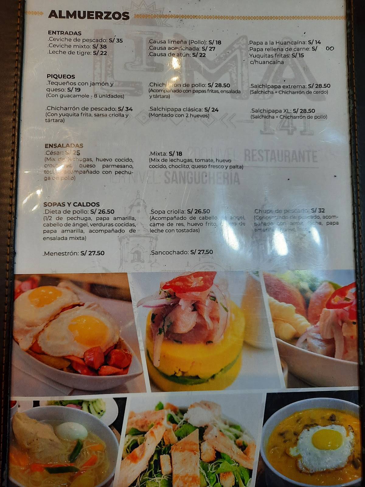 Carta del restaurante Lima 141 Sanguchería, Lima