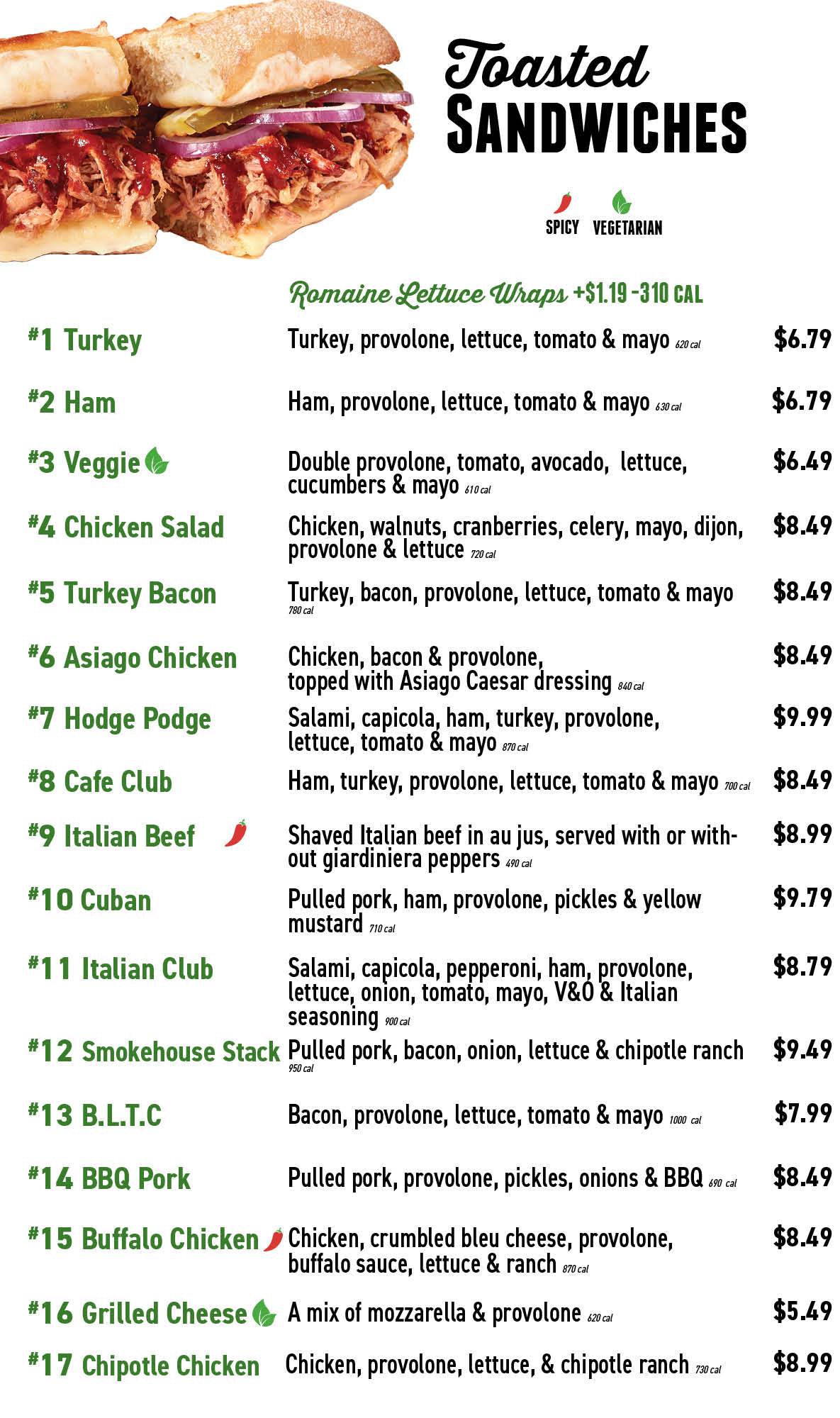 Menu at Pickleman's Gourmet Cafe, Lincoln