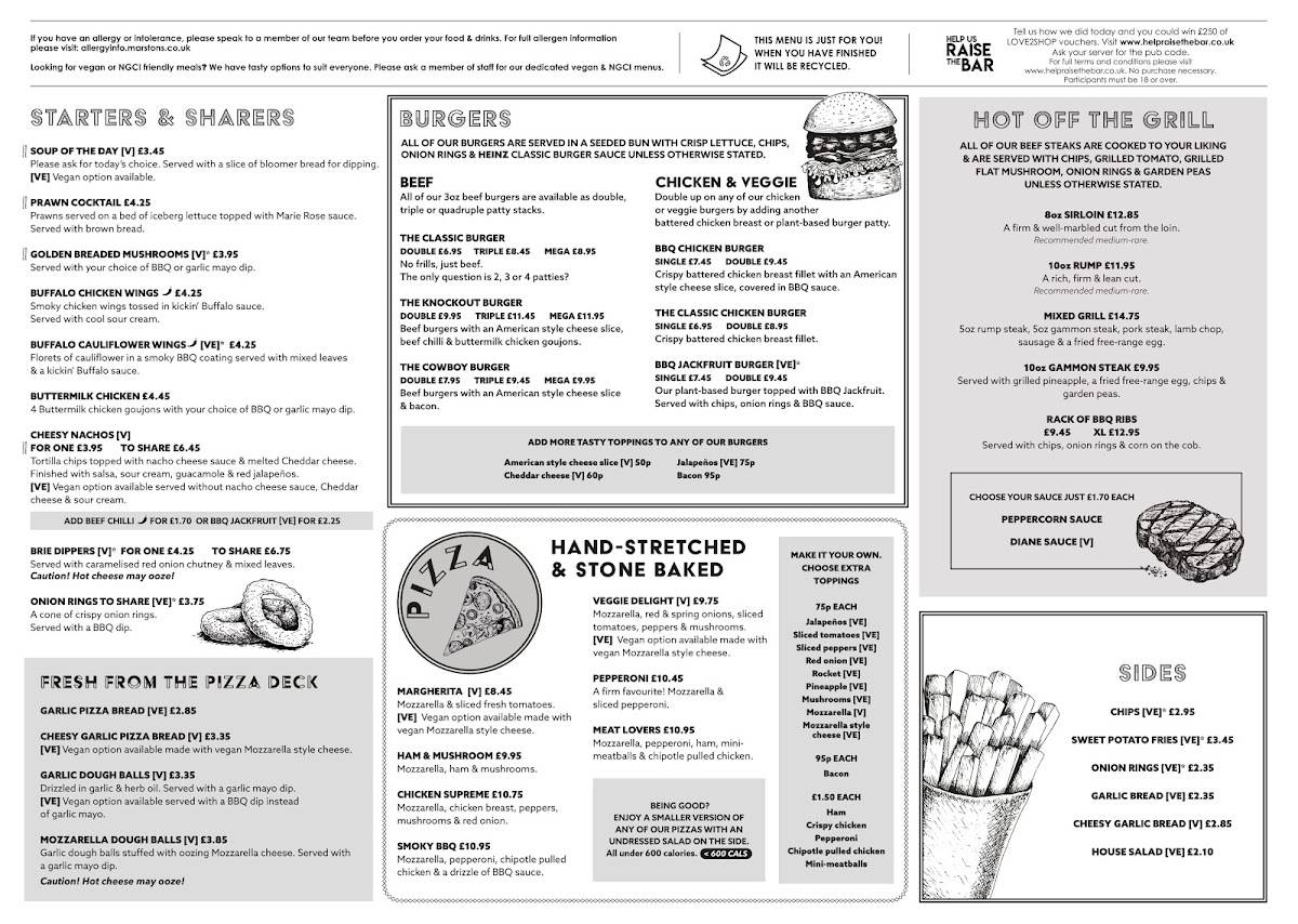 Menu at Lincolnshire Otter pub & bar, Gainsborough, Somerby Way