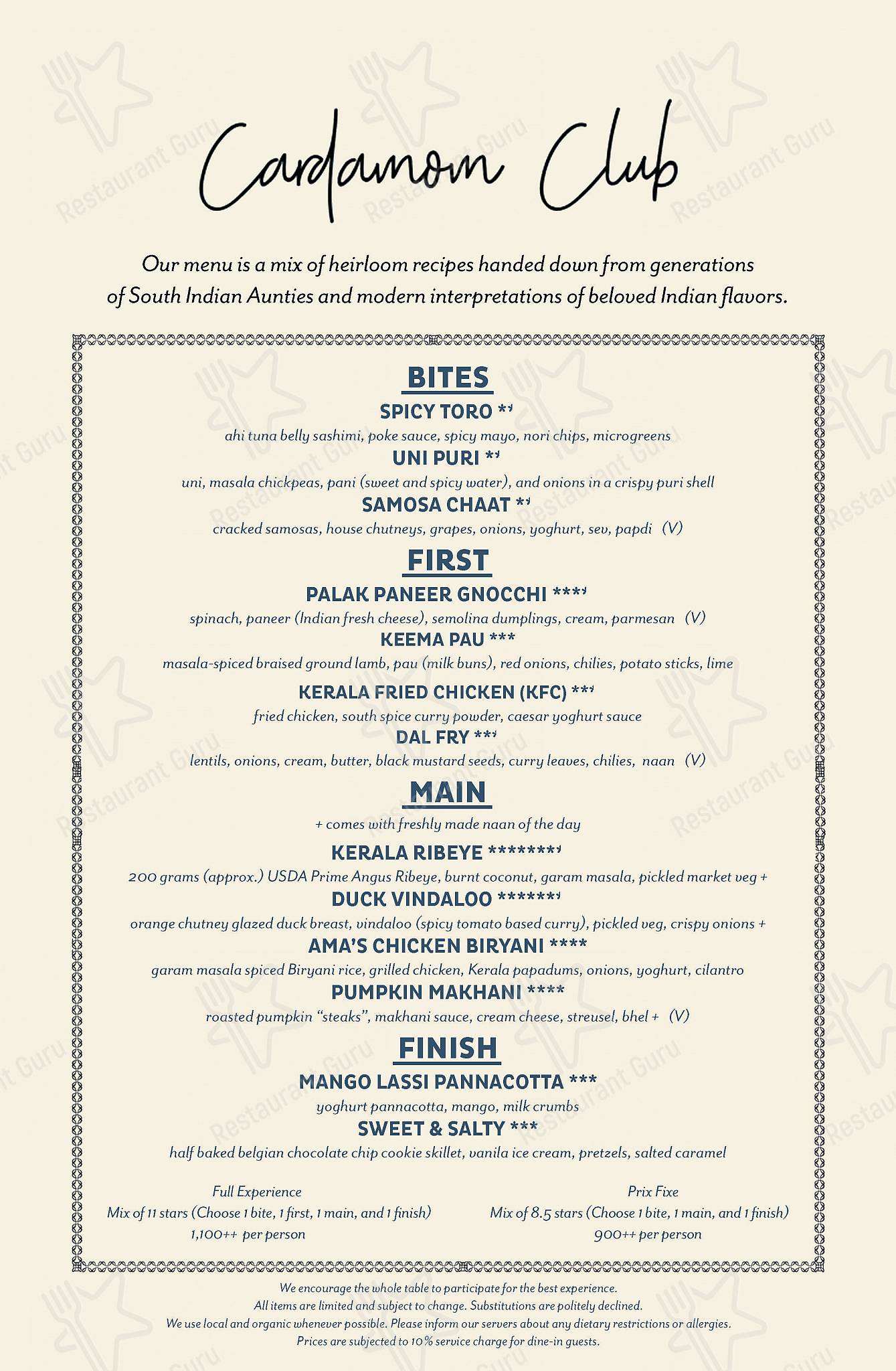 Menu at Little Bear restaurant, Pasig