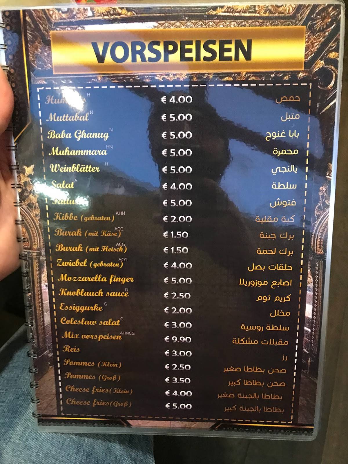 Menu at Liwan Restaurant, Vienna