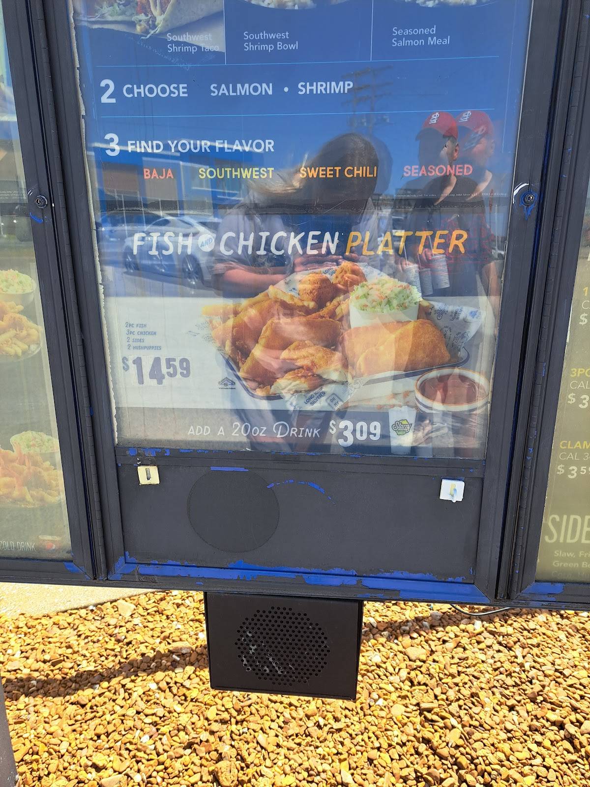 Menu at Long John Silver's fast food, Marion