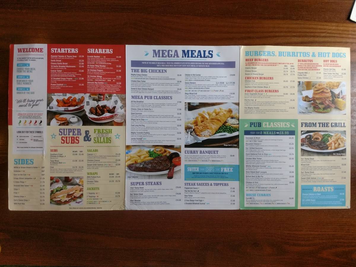 Menu at Lord Ted - Pub & Carvery, Newark-on-Trent