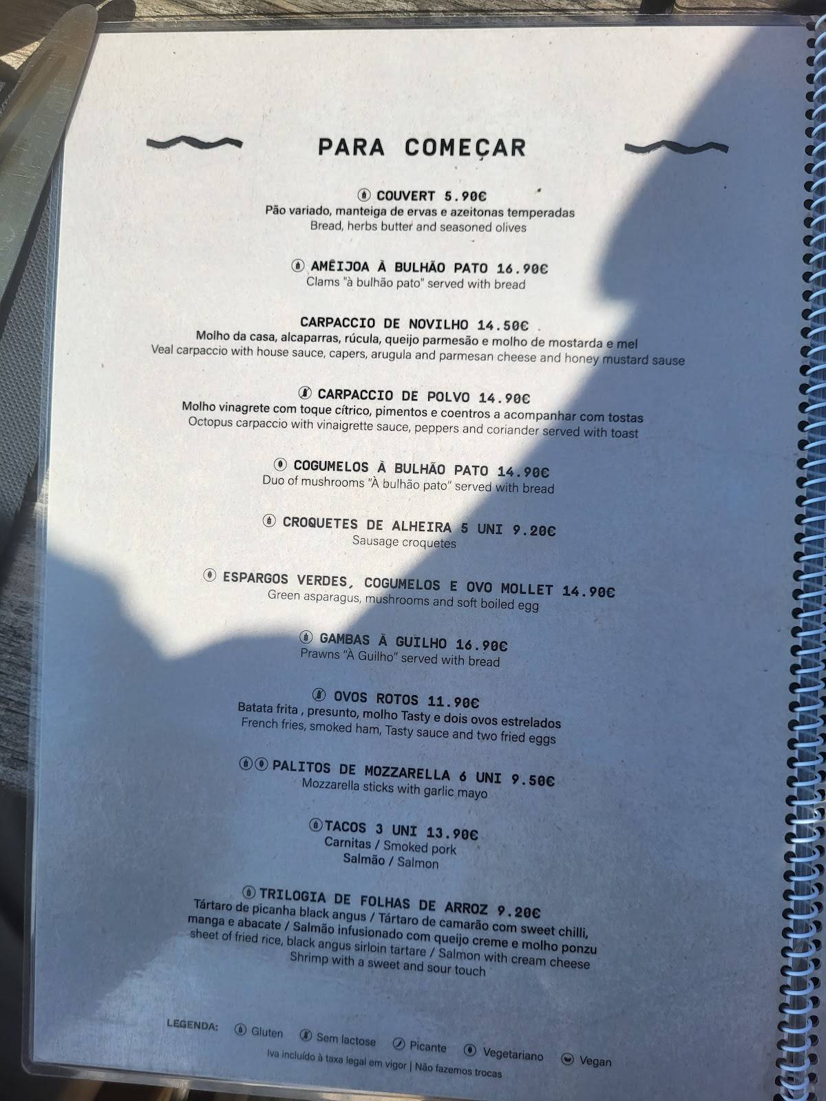 Carta de Lorosae Rising Sun - Beach Club, Trafaria