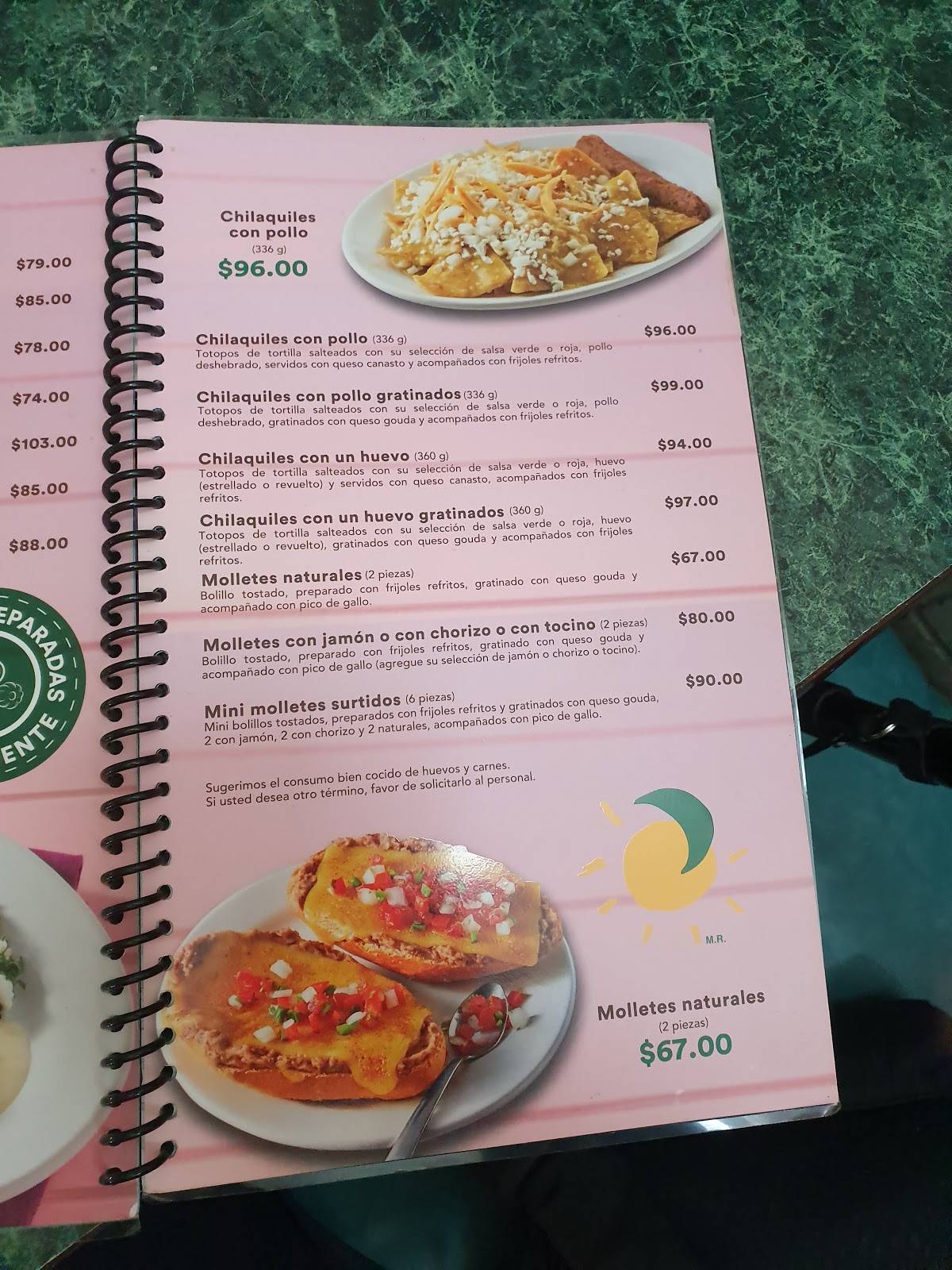 Carta del restaurante Bisquets del Obregón, Ciudad del México ...
