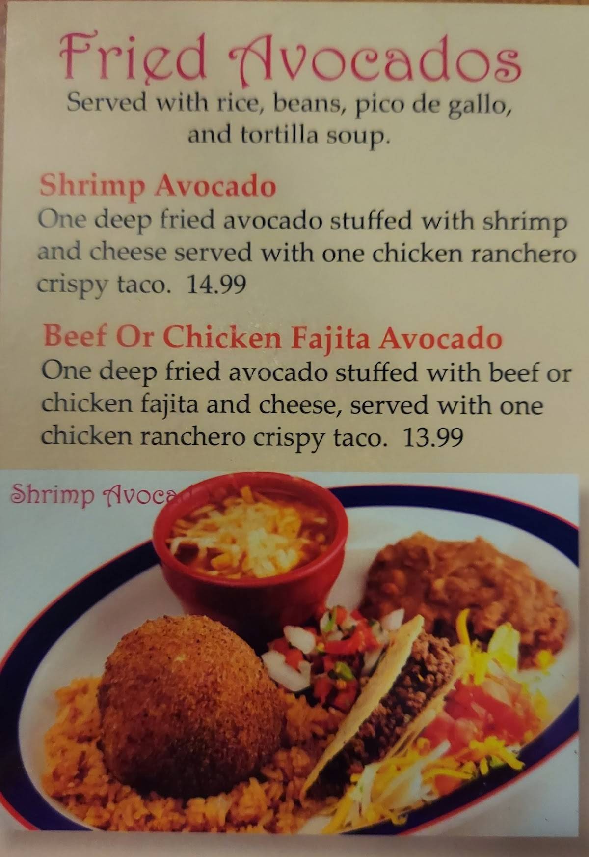 Menu at Los Patrones Mexican Grill restaurant, Giddings