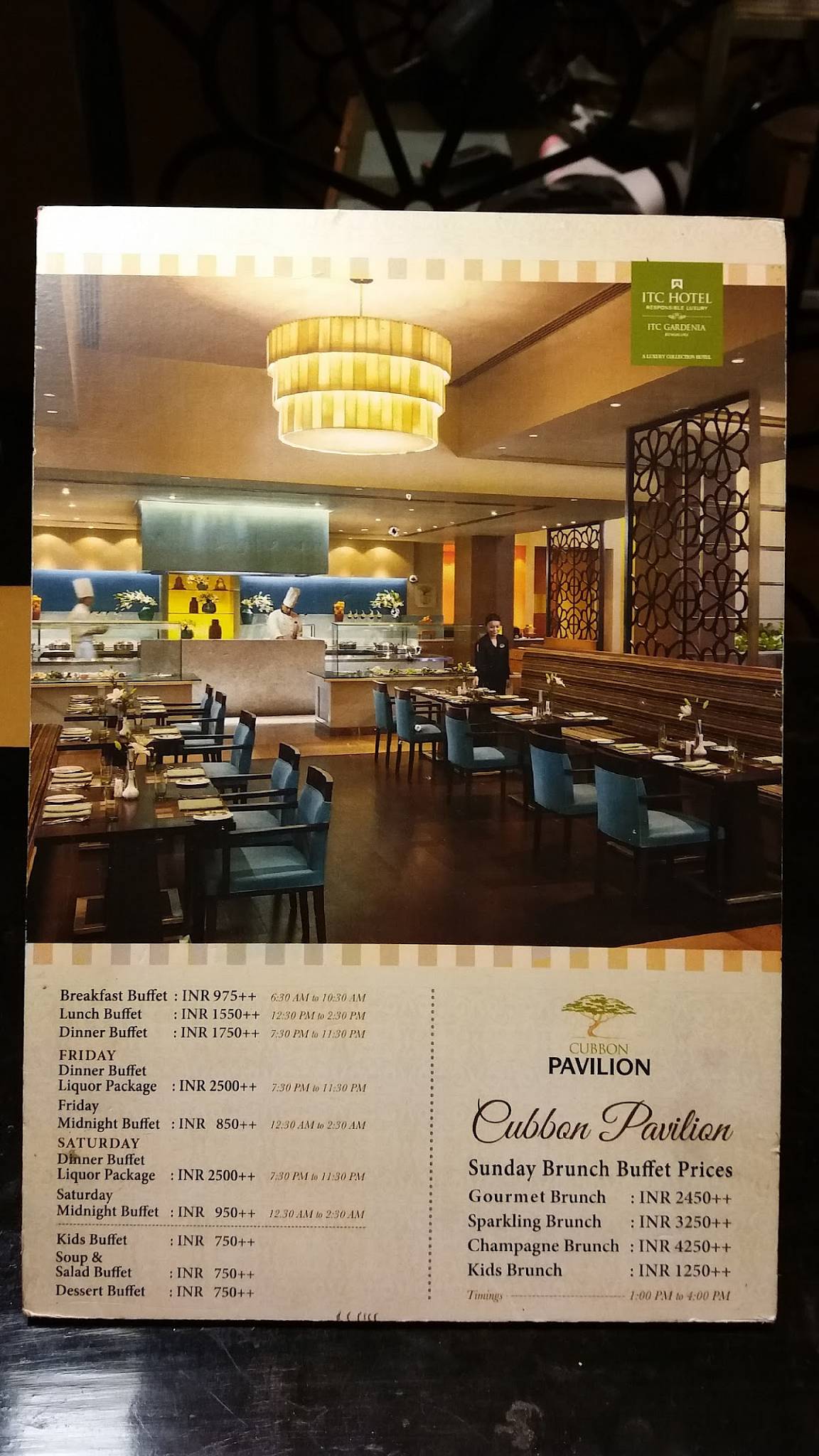 Menu at Lotus Pavilion, ITC Gardenia - Restaurants In Bengaluru ...