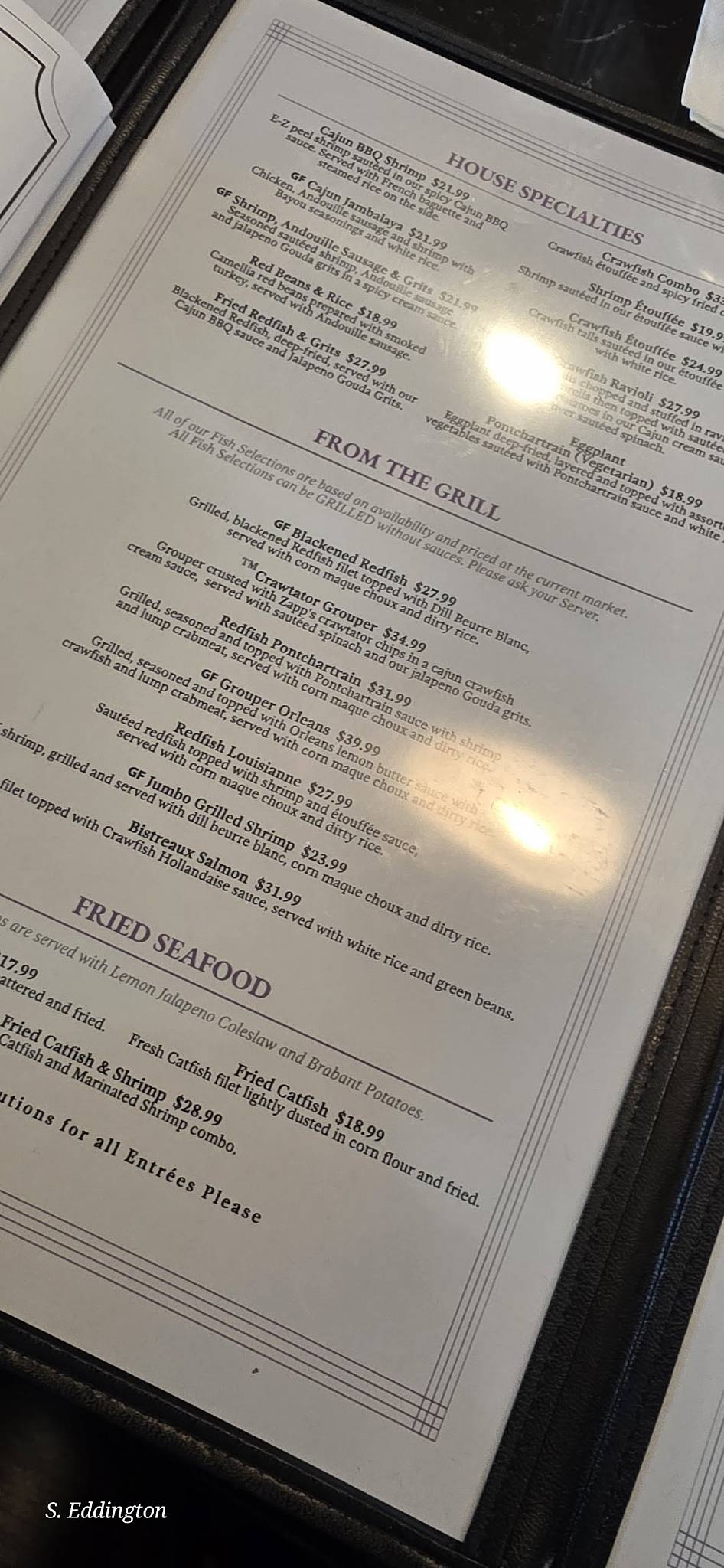 Menu at Louisiana Bistreaux Seafood Kitchen Perimeter restaurant, Dunwoody
