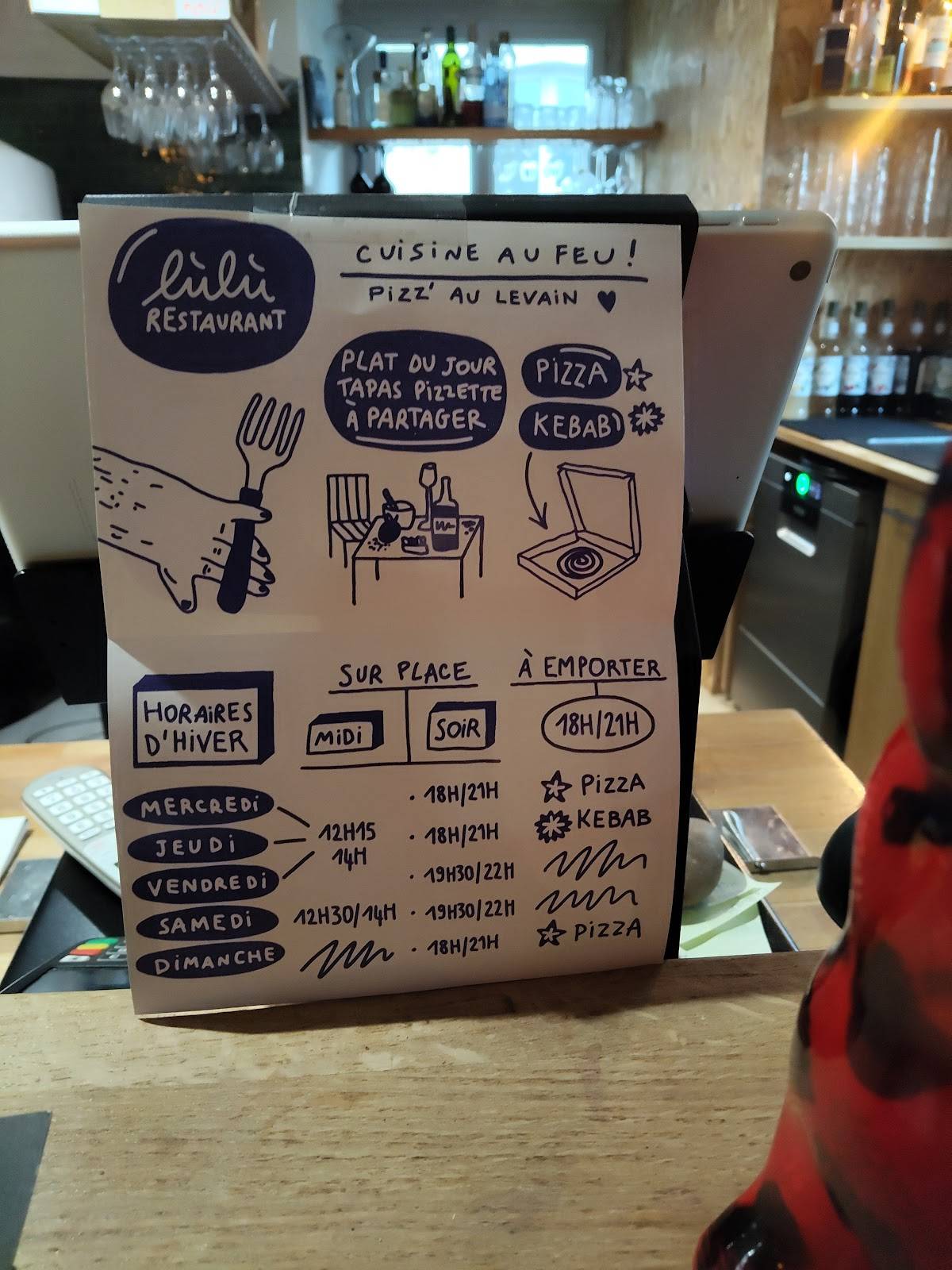 Menu at LùLù restaurant, Savennières