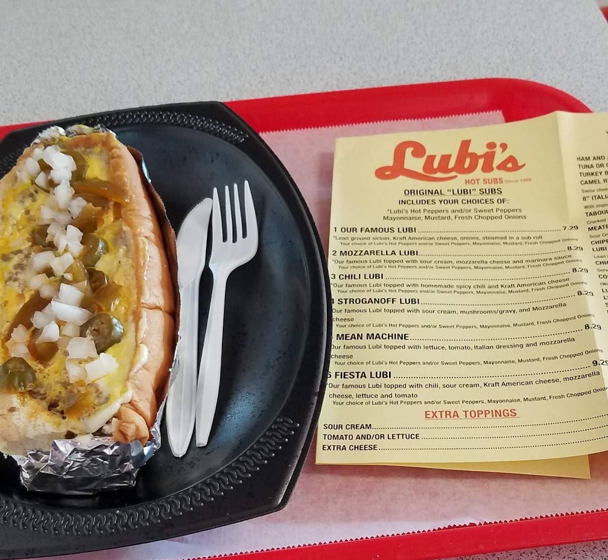 Menu at Lubi's Hot Subs fast food, Jacksonville, Beach Blvd