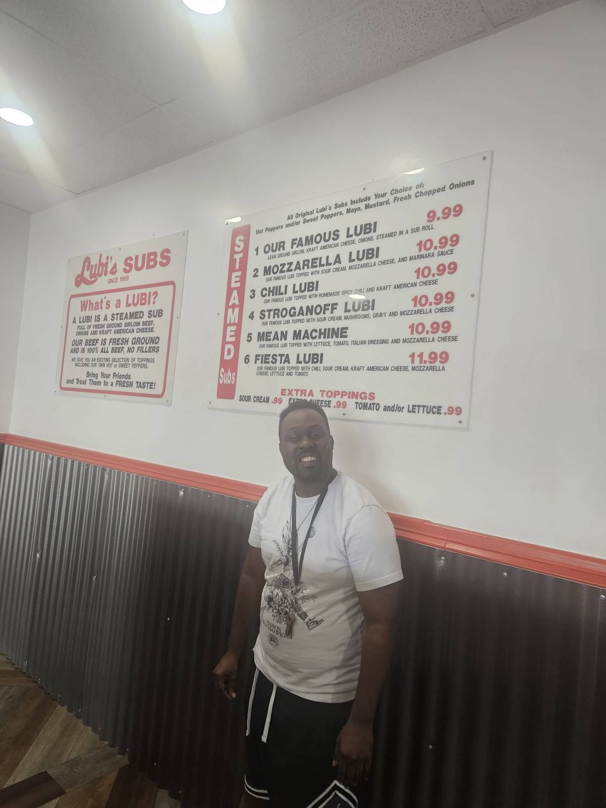 Menu at Lubi's Hot Subs fast food, Jacksonville, Beach Blvd