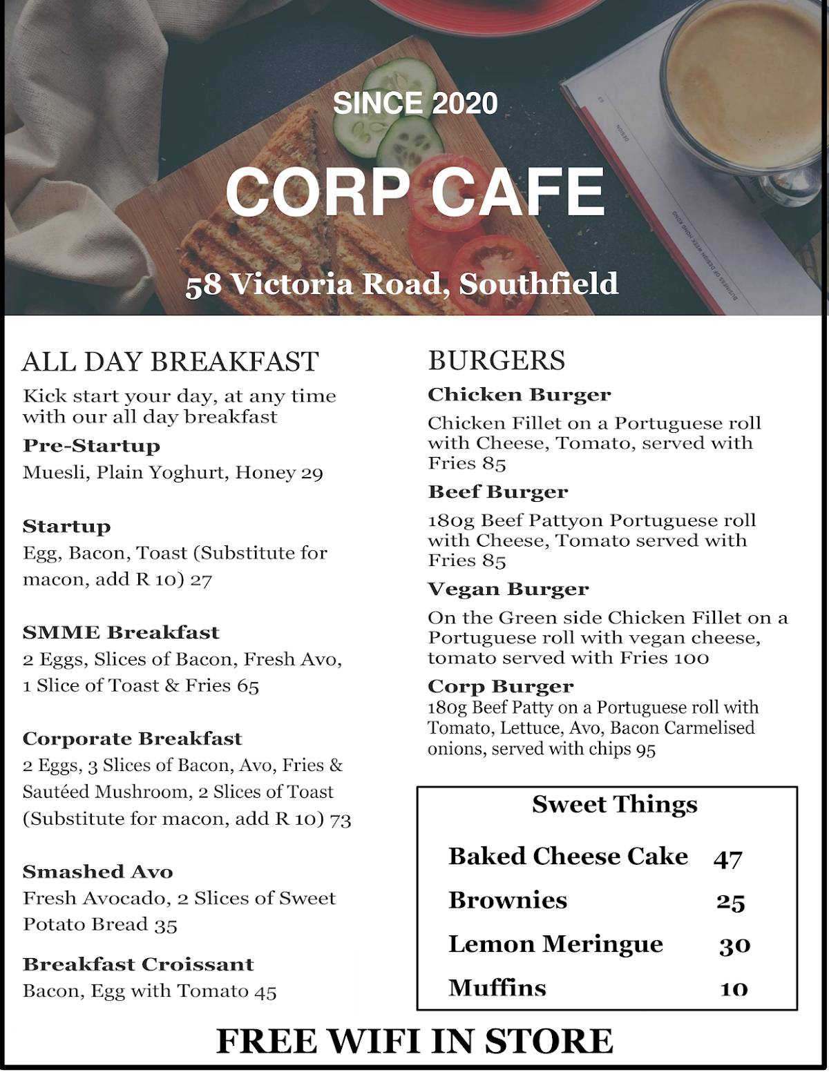 Menu at Lucid Cafe Century City, Cape Town