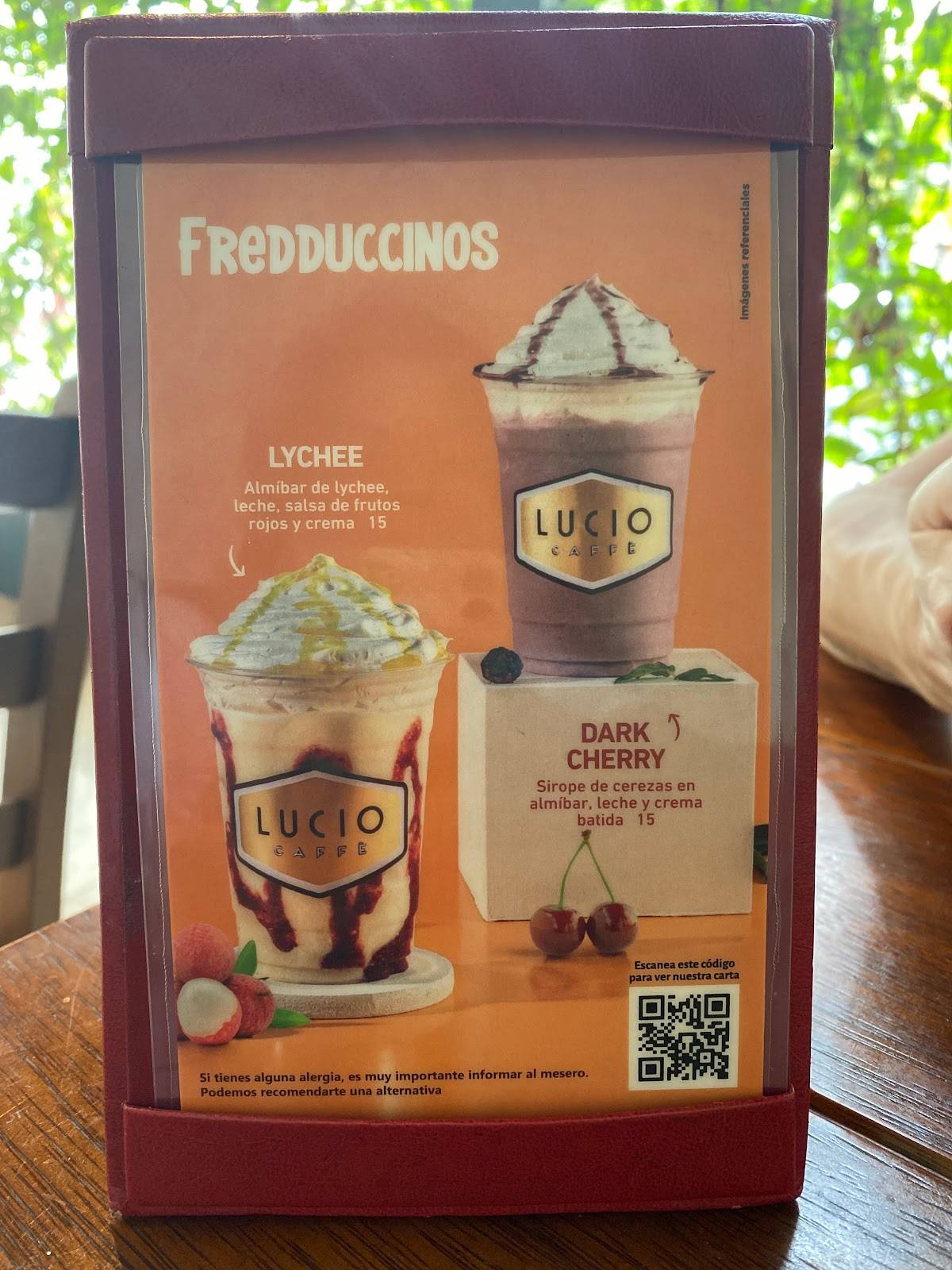 Menu at Lucio Caffe restaurant, Lima, Av. Dos de Mayo 694