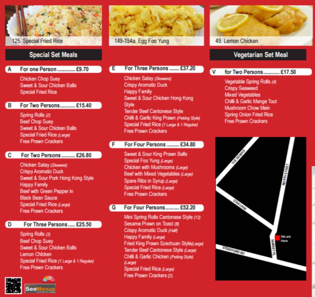 Menu at Lucky Star Chinese Takeaway fast food, Great Dunmow