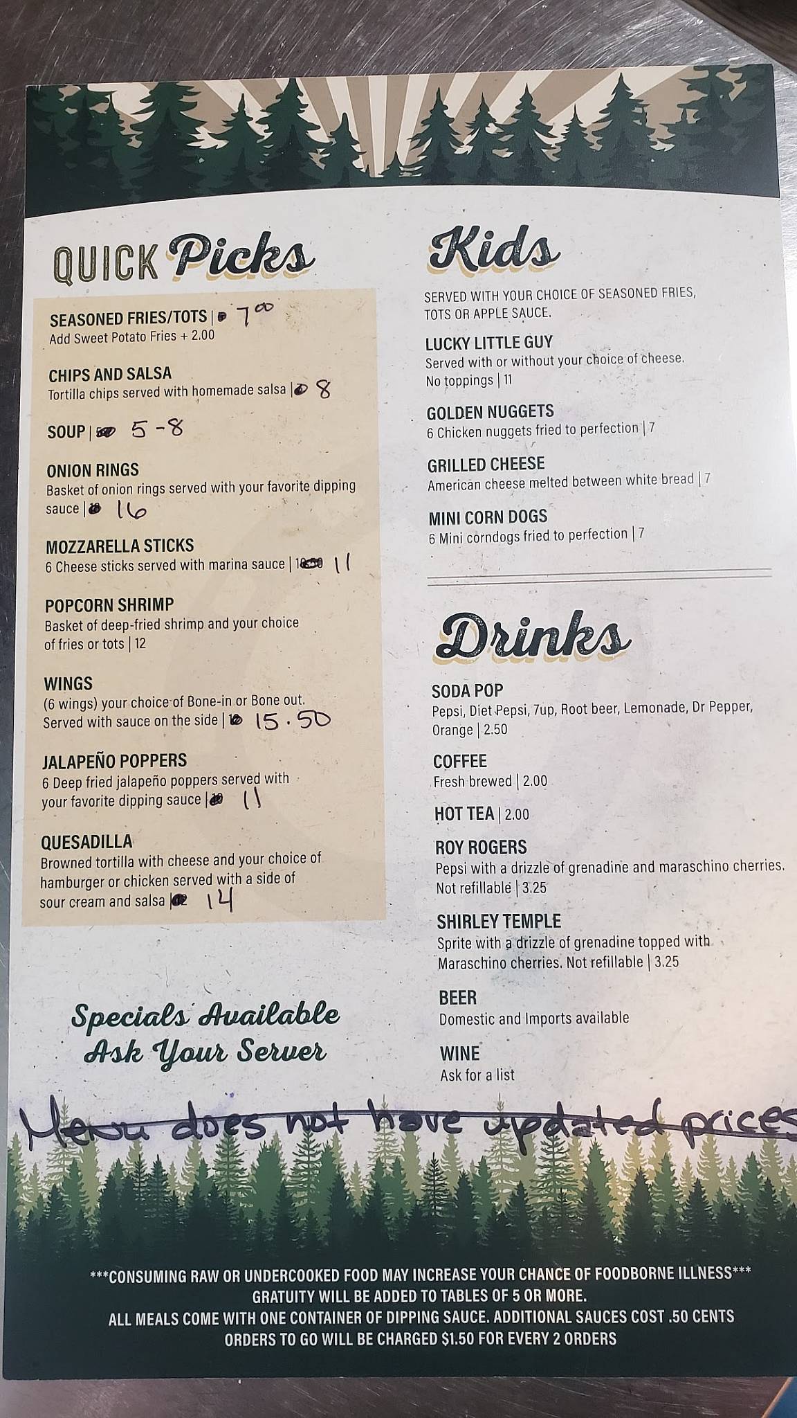 Menu at Lucky's Bar & Grill, Pine Hollow