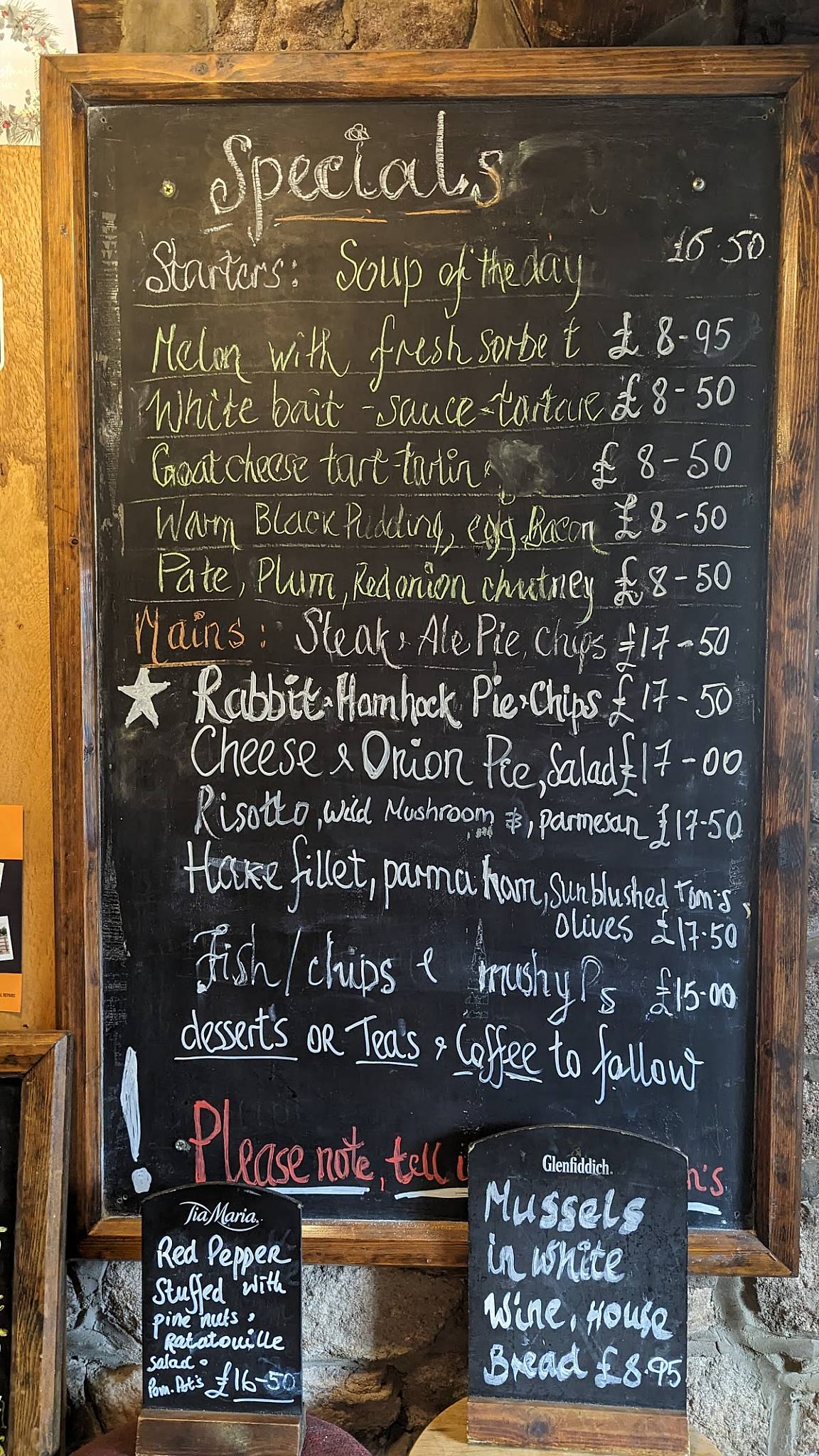 Menu at Rose & Crown, Ludlow pub & bar, Ludlow
