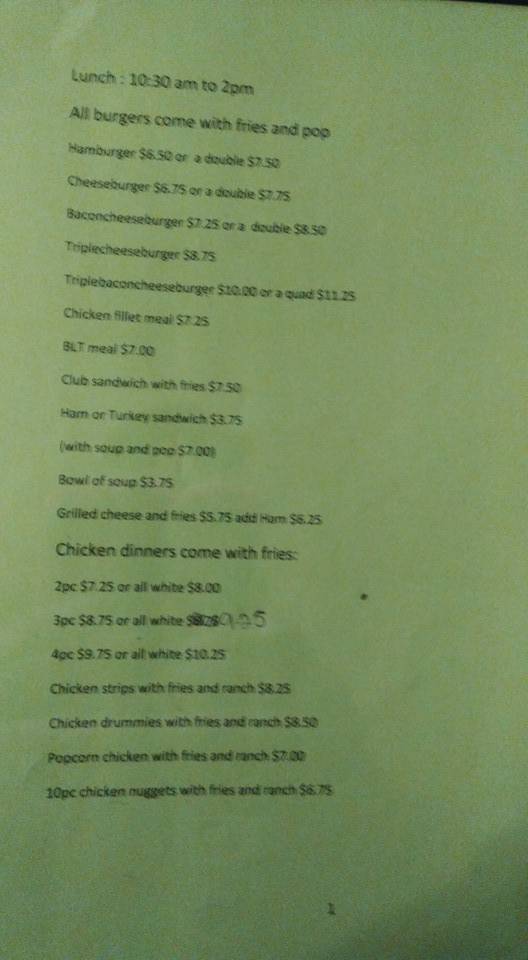 Menu at Luis Cafe, Fort Totten, ND-57