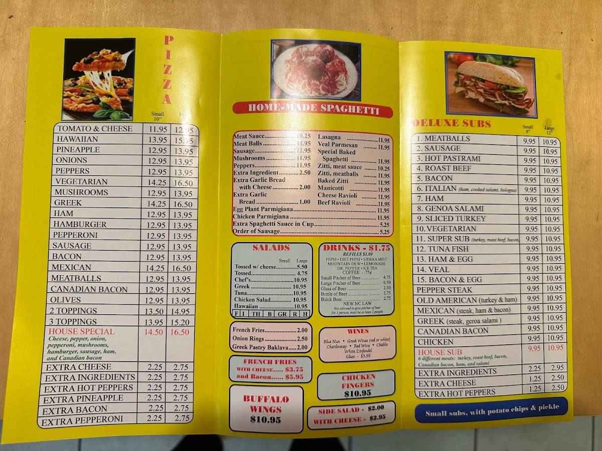 Menu at Bravo Pleasant Pizza Inc pizzeria, Lumberton
