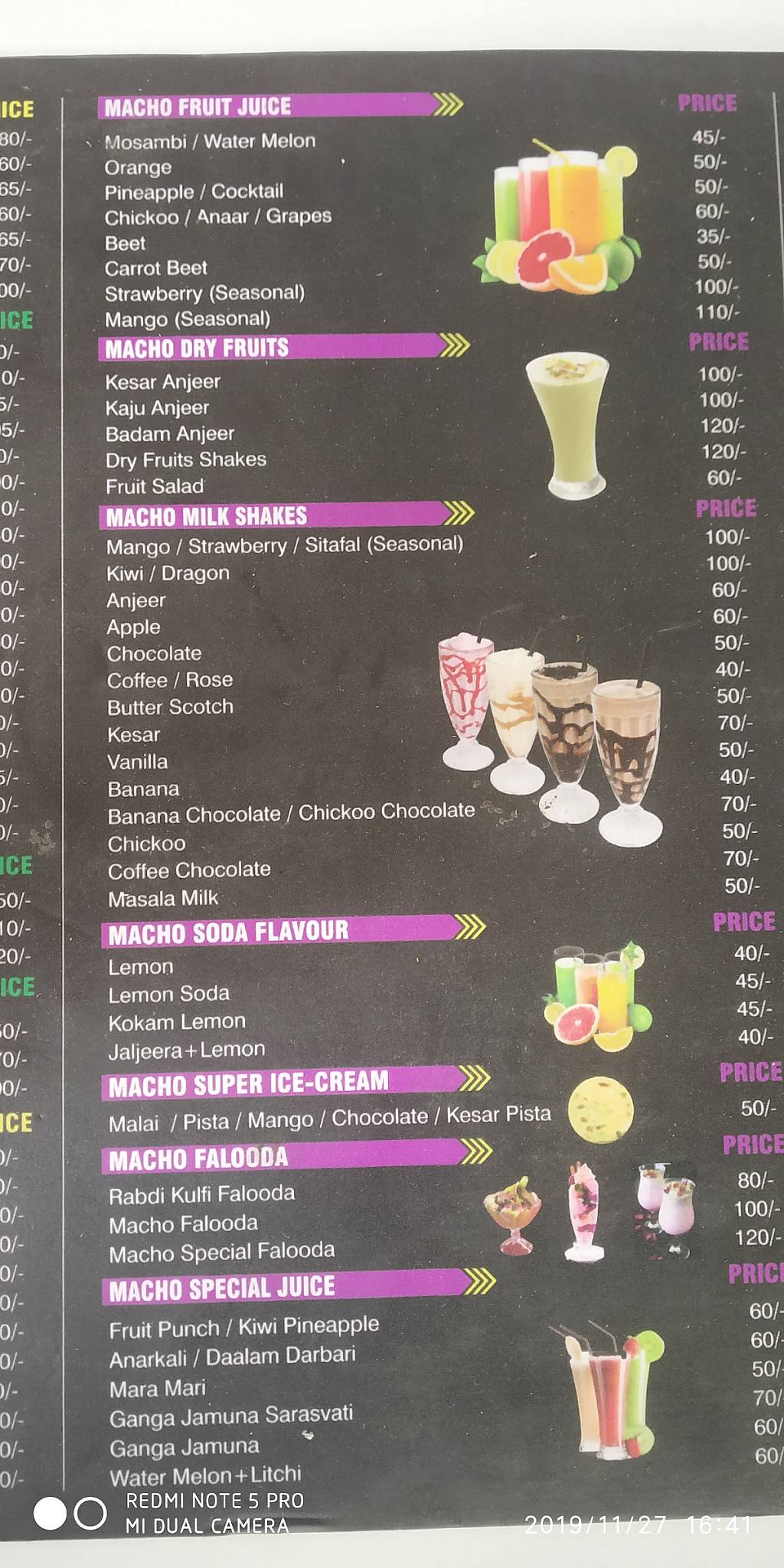 Menu at MACHO FAST FOOD, Mumbai