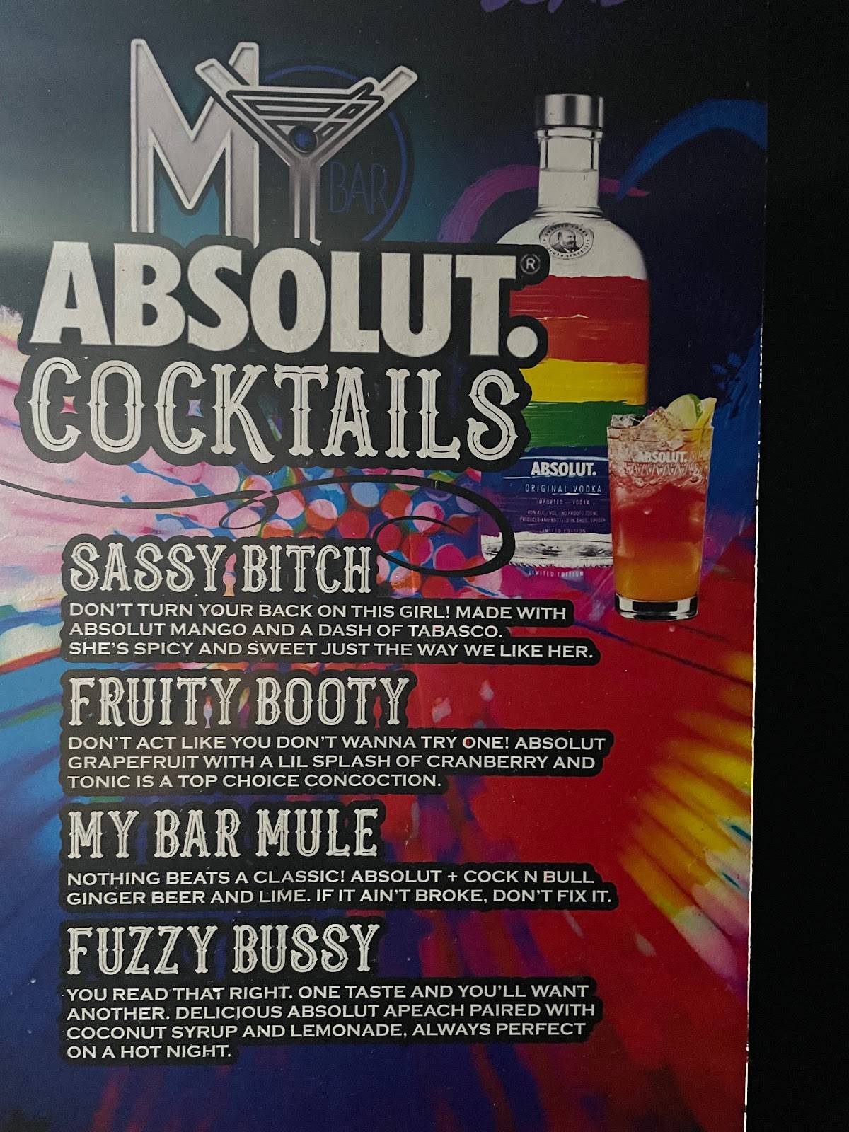 Menu at MY BAR + Pizza and more!- LGBTQ Friendly Hot Spot, Kailua-Kona