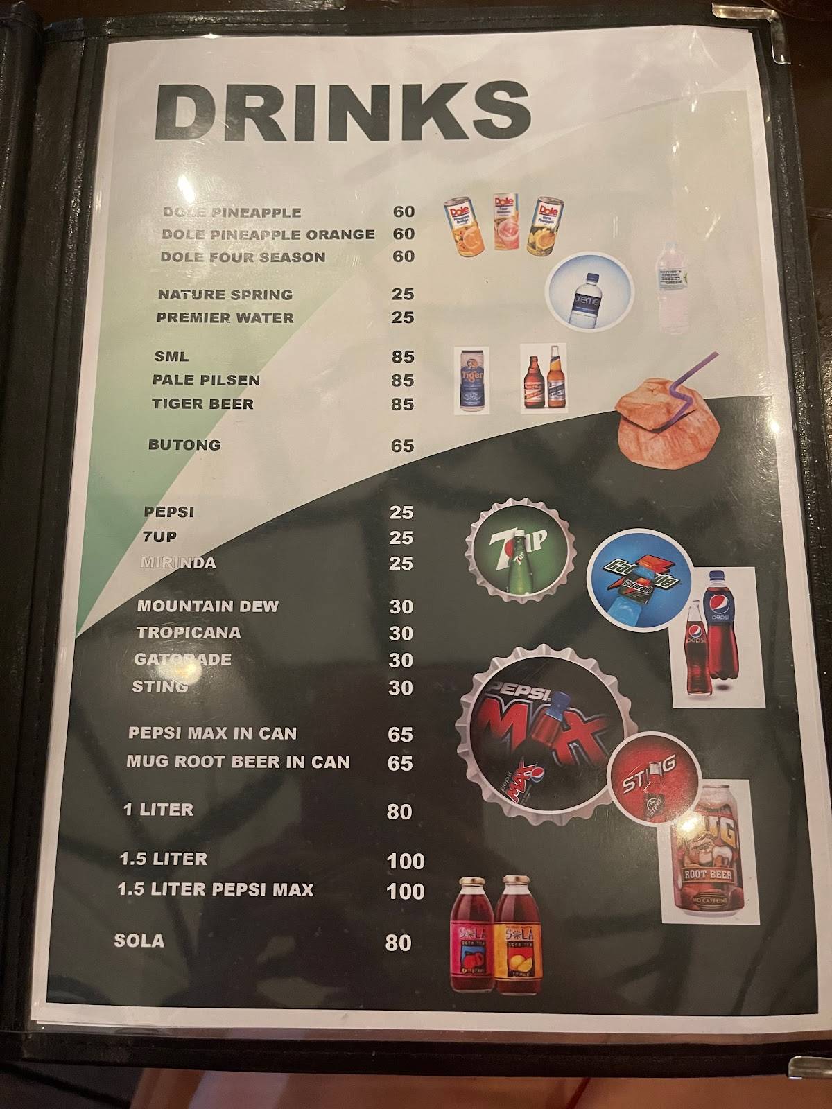 Menu at Maco Manok restaurant, Cebu City, Holy Family Rd
