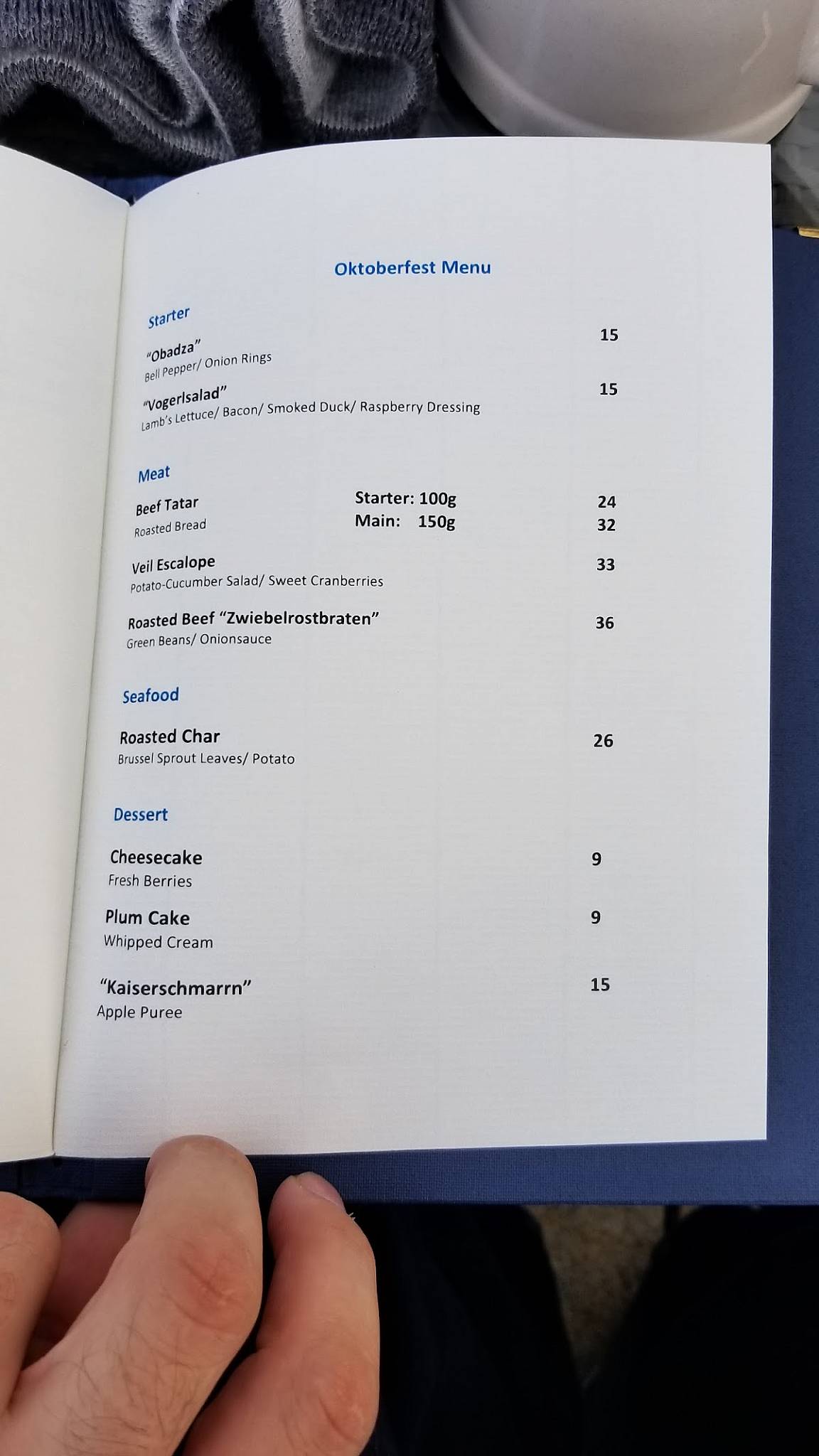 Menu at Munich Sushi Club, Munich