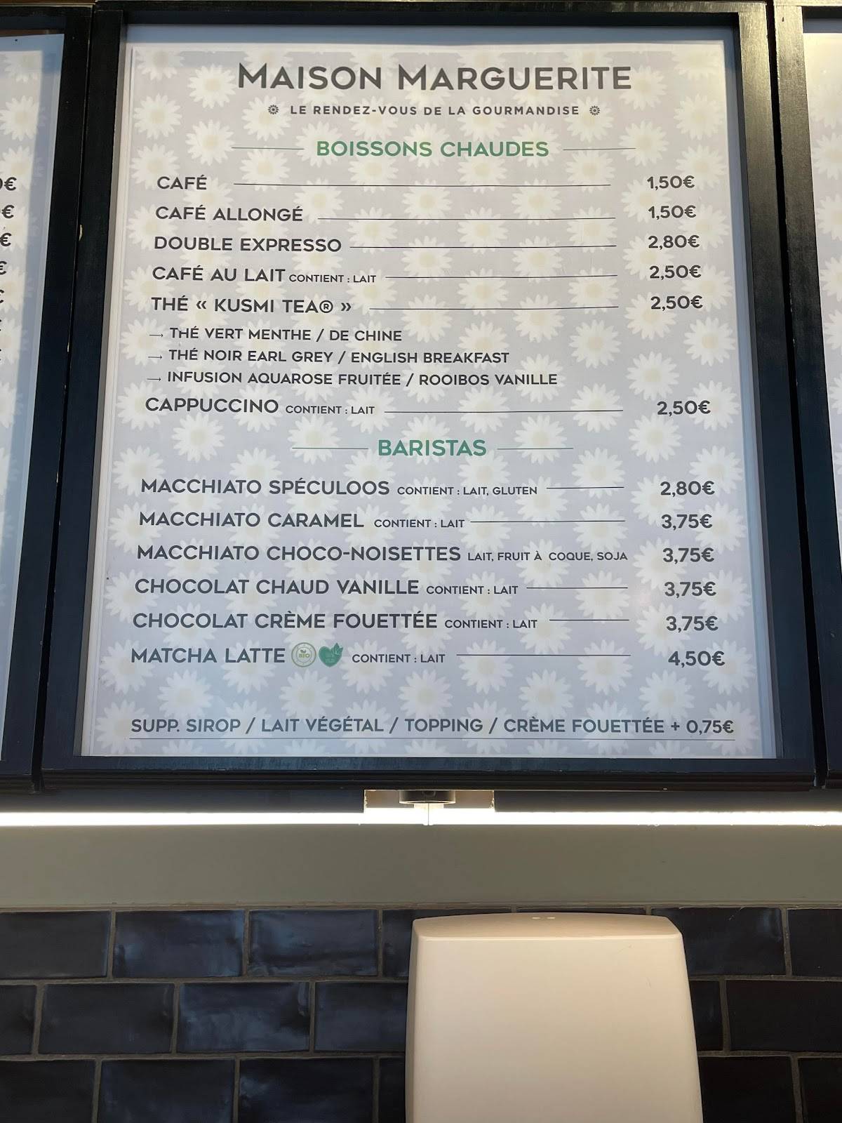 Menu au Maison Marguerite restaurant, Montpellier
