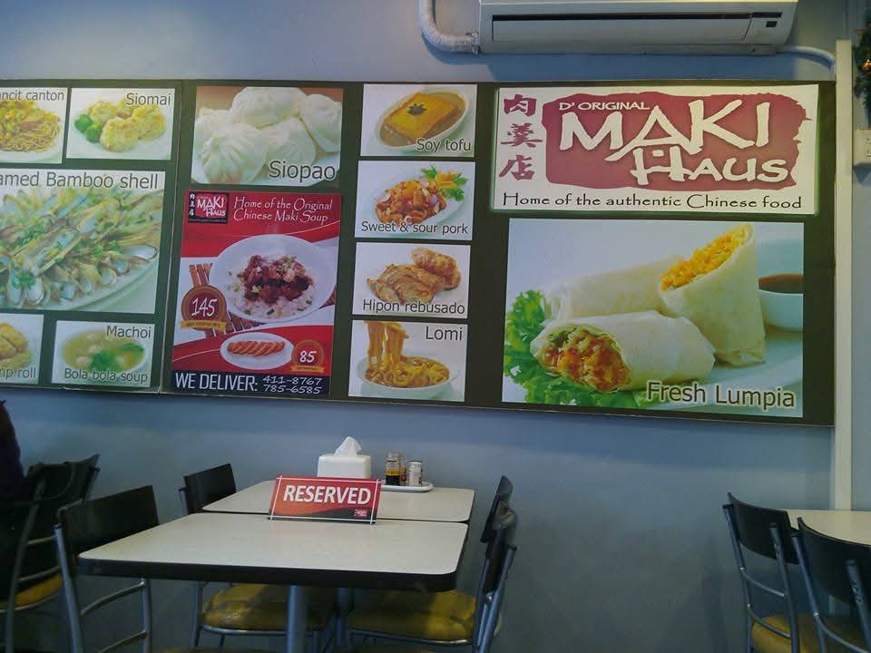Menu at Maki Haus restaurant, Quezon City, Banawe St