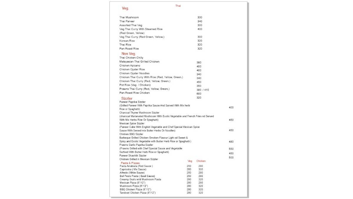 Menu at Mallow Garden Resto Bar, Thane