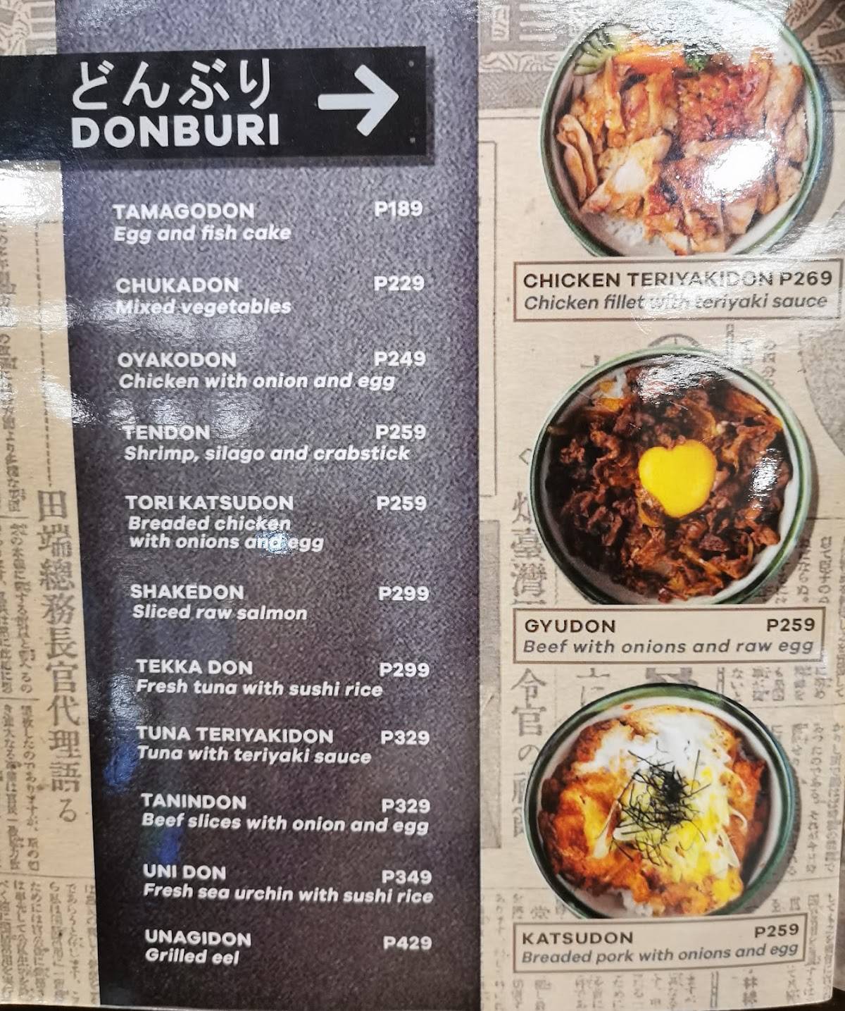 Menu at Yaku Japanese Grill restaurant, Mandaluyong, 5th Level The Podium
