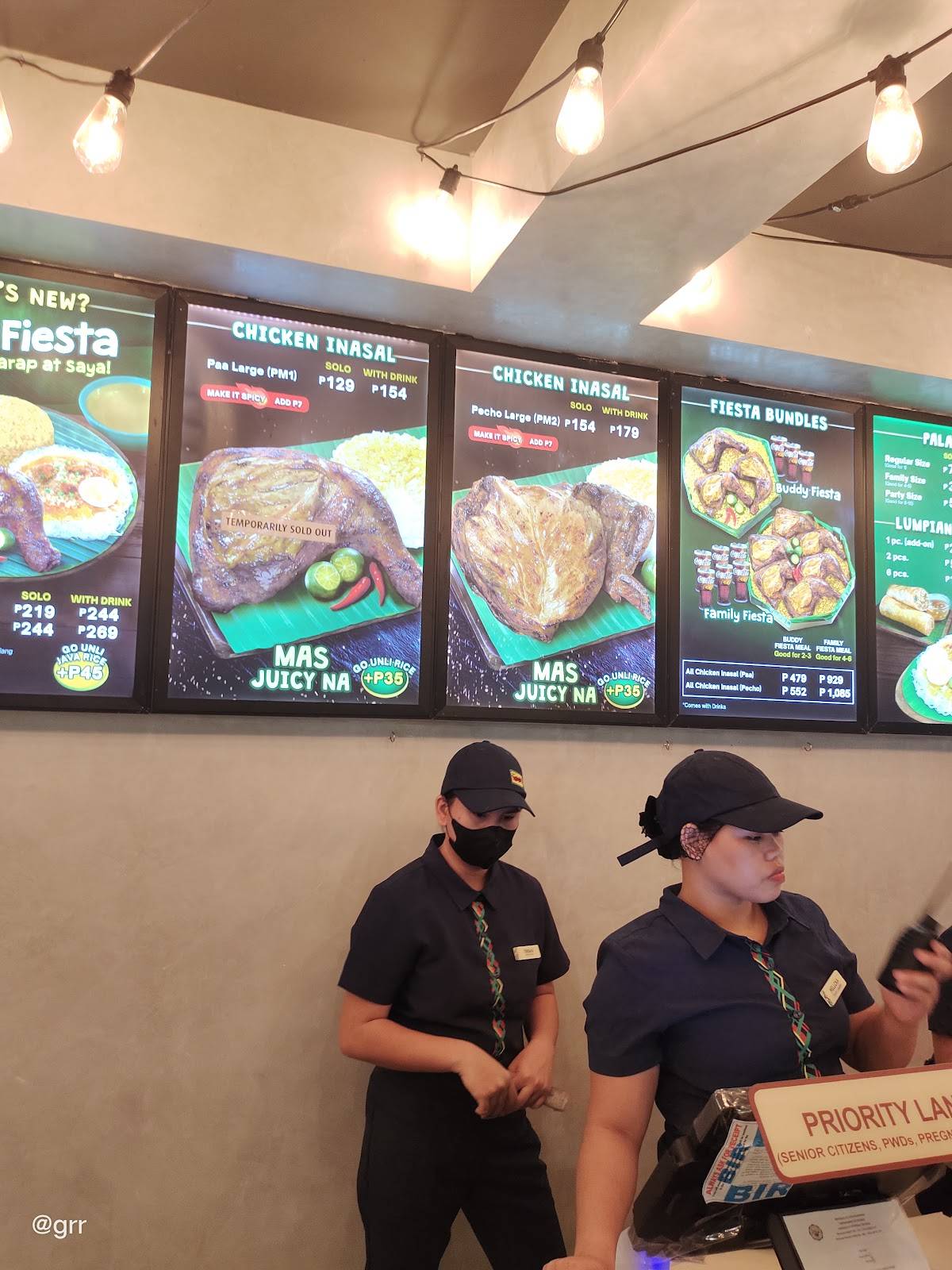 Carta del restaurante Mang Inasal- Naval, Naval
