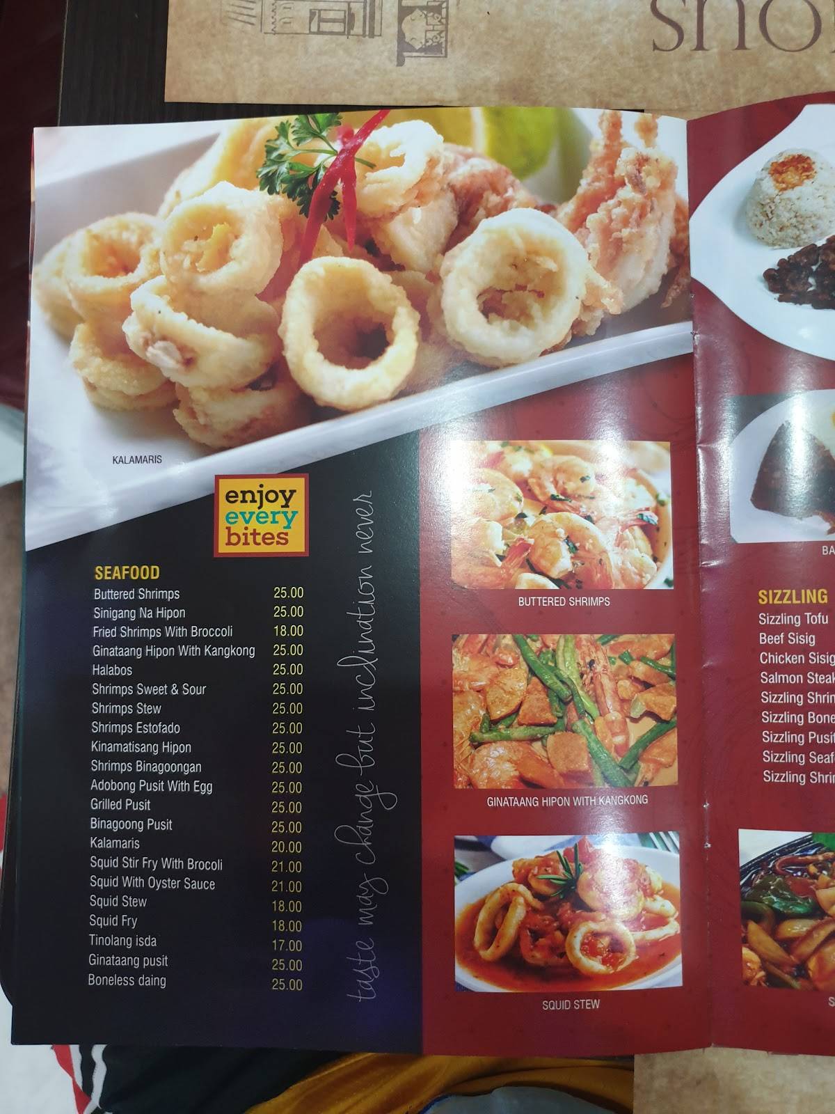 Menu at Manila Pinoy Restaurant And Bakery, Abu Dhabi, E18-02
