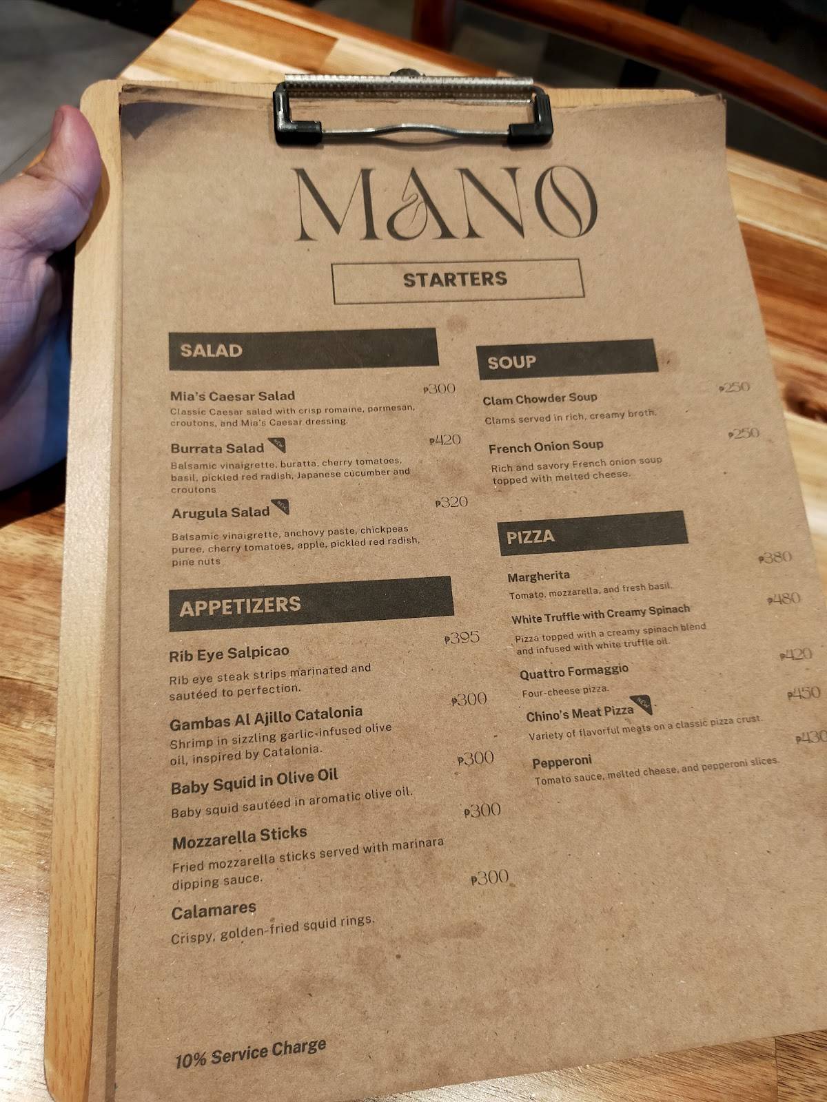 Menu at Mano Coffee and Bistro restaurant, Quezon City