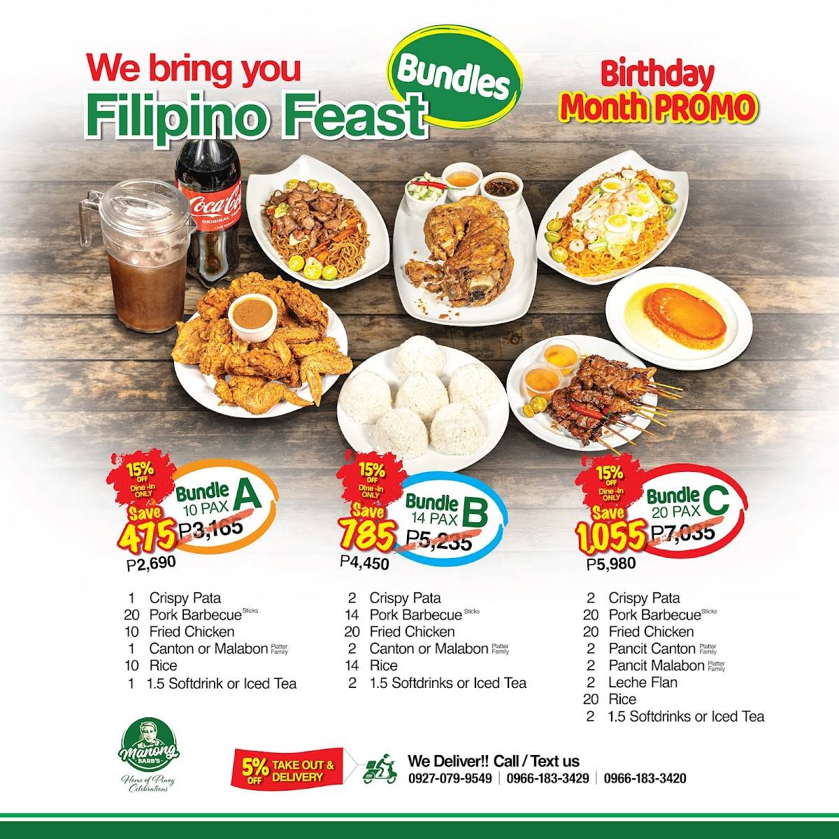 Menu at Manong Barb's - General Trias Branch, General Trias