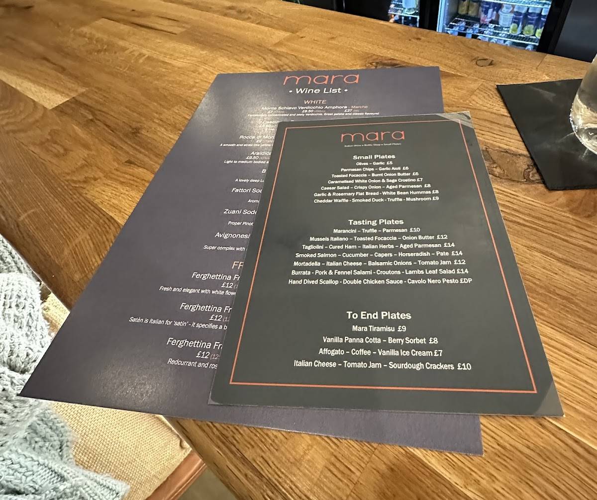 Menu at Mara pub & bar, Aberdeen