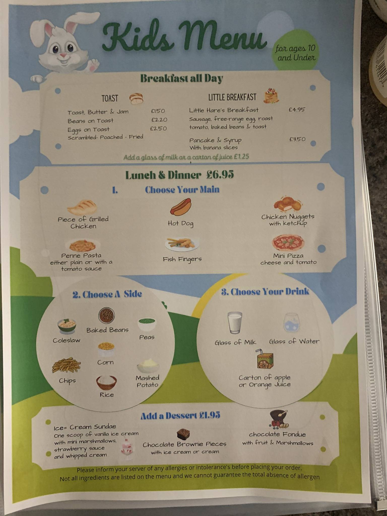 Menu at The March Hare cafe, Market Rasen