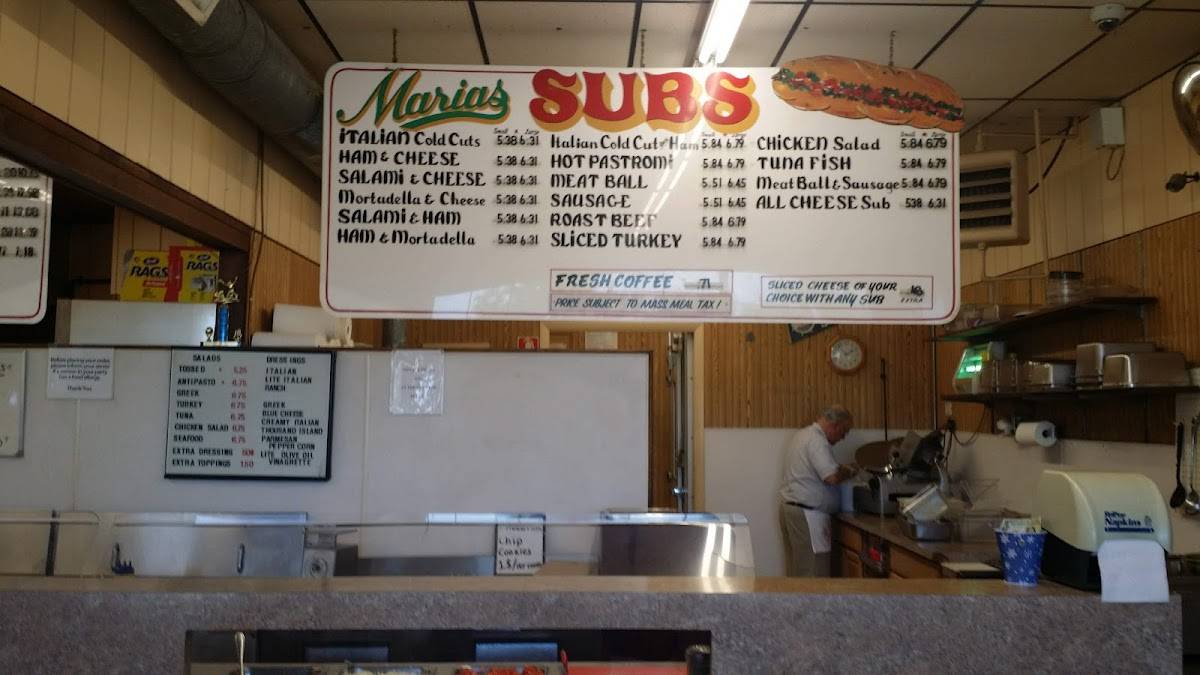 Menu at Maria's Submarine Sandwich Shop pizzeria, Scituate
