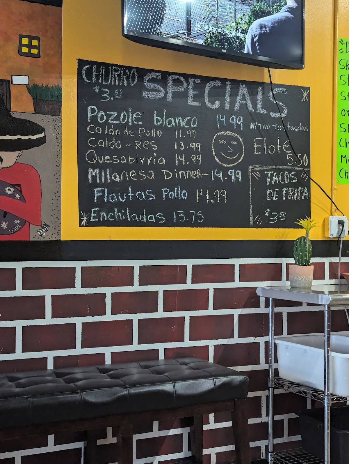 Menu at Mari's restaurant, Lake Zurich