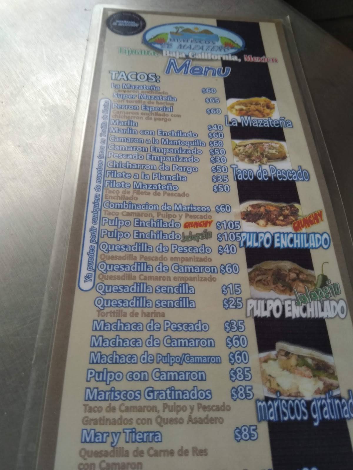 Carta del restaurante Mariscos El Mazateño Tijuana, Tijuana, Blvd ...