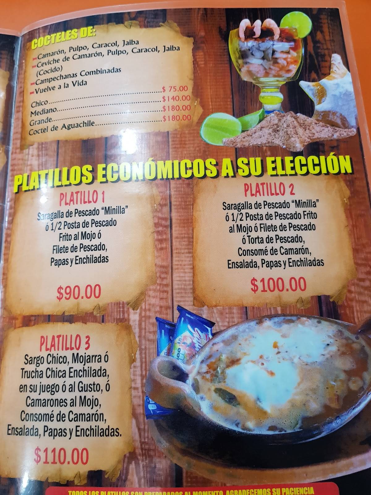Carta del restaurante Mariscos La Jaiba del Oro, Poza Rica, Lázaro ...